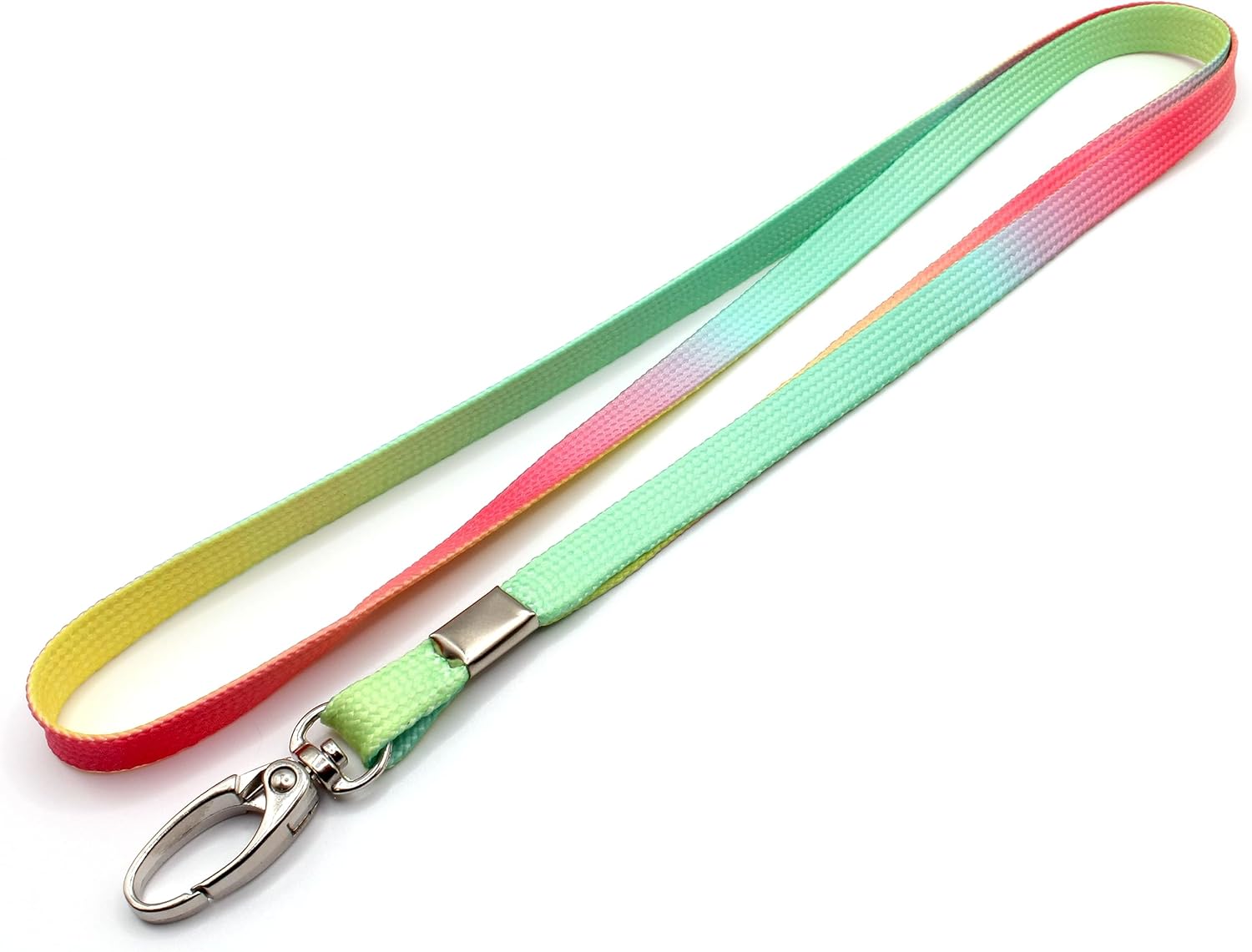 EasyBadge Pastel Rainbow Lanyards with Metal Trigger Clips - Pack of 10 ...