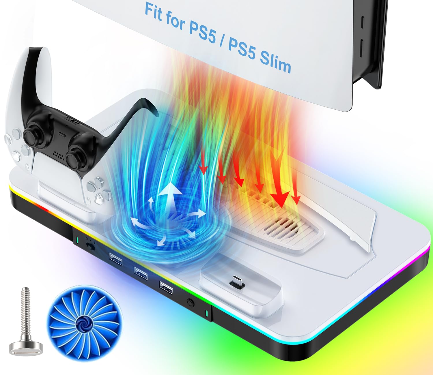 Amazon.com: for PS5 Stand,for PS5 Slim Stand,for PS5 Slim/PS5 Cooling ...