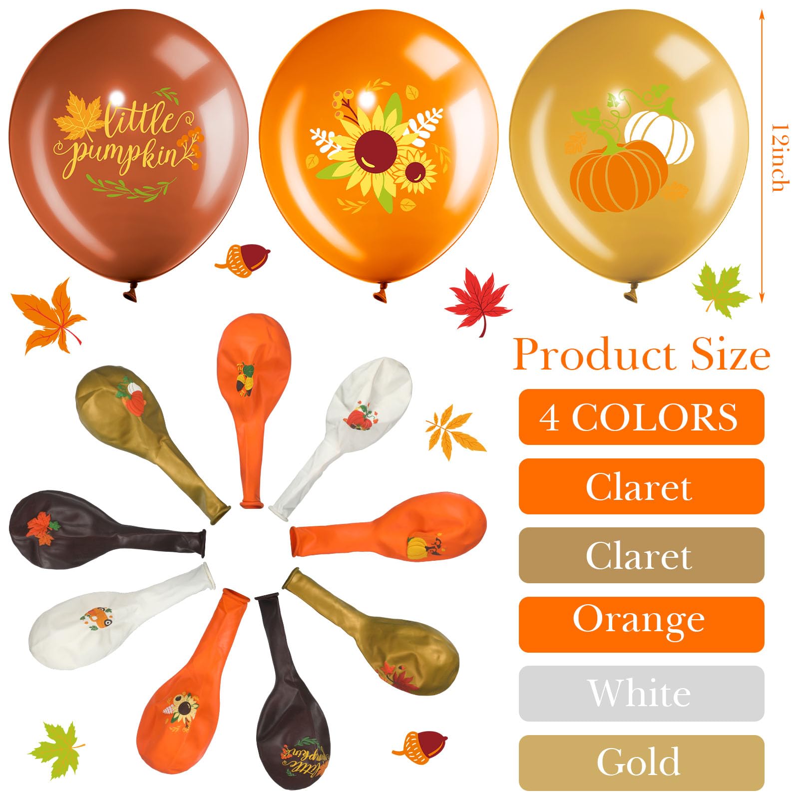 Snapklik.com : 47 Pcs Pumpkin Party Balloons Fall Theme Baby Shower ...