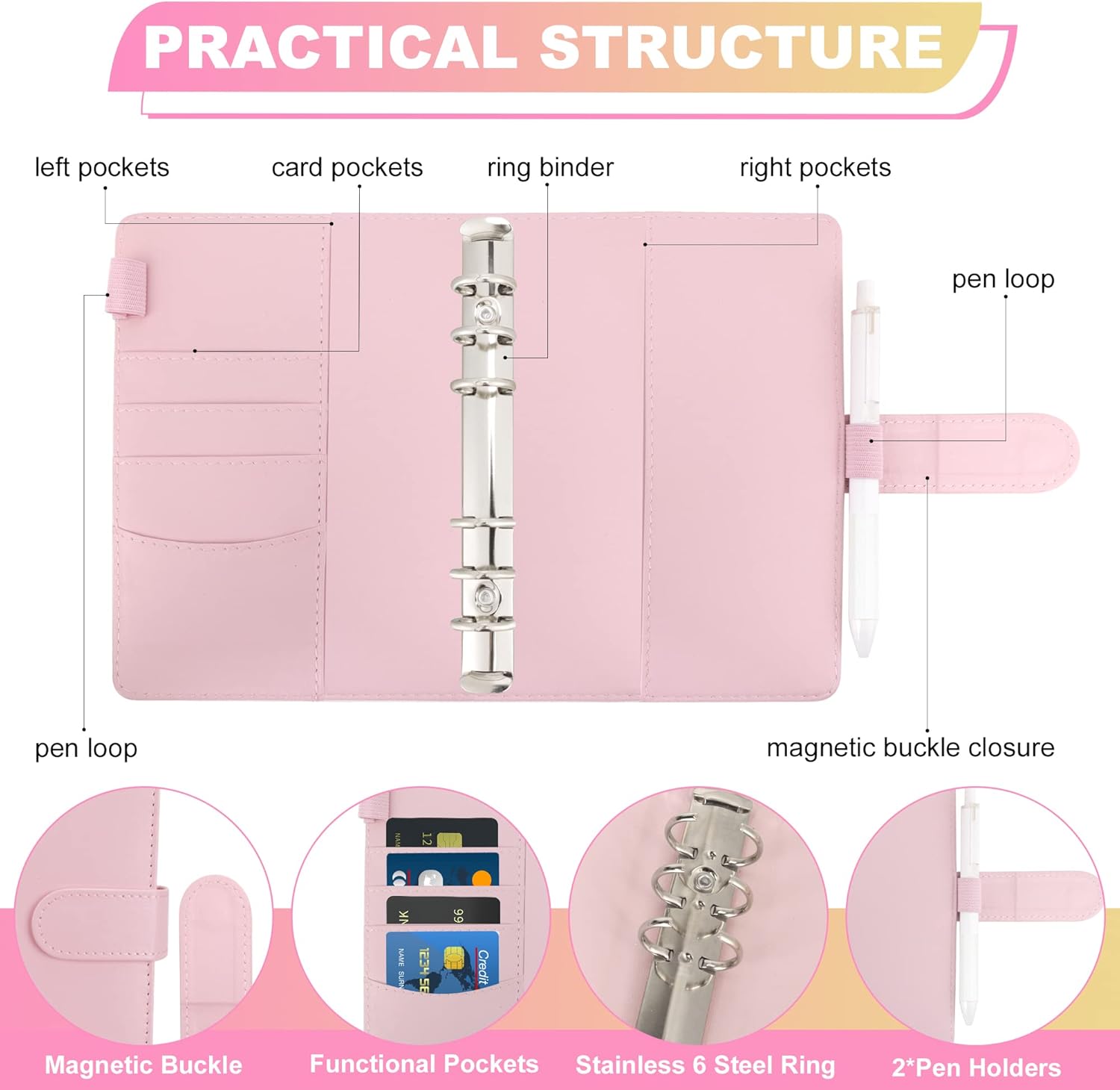 Budget Binder, Money Saving Wallet 86pcs A6 Ring Binder Notebook Budget ...