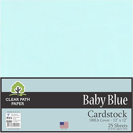 Amazon.com: Blue Cardstock - 12 x 12 inch - 65Lb Cover - 25 Sheets ...