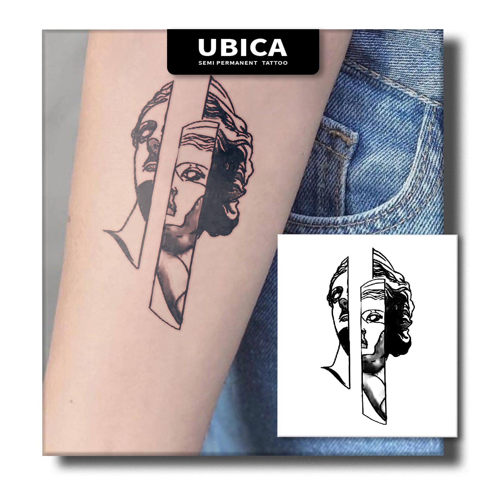 Temporary Tattoos Adult, 2 Sheets Fake Tattoos, Realistic And Long-Lasting Non-Reflective ...