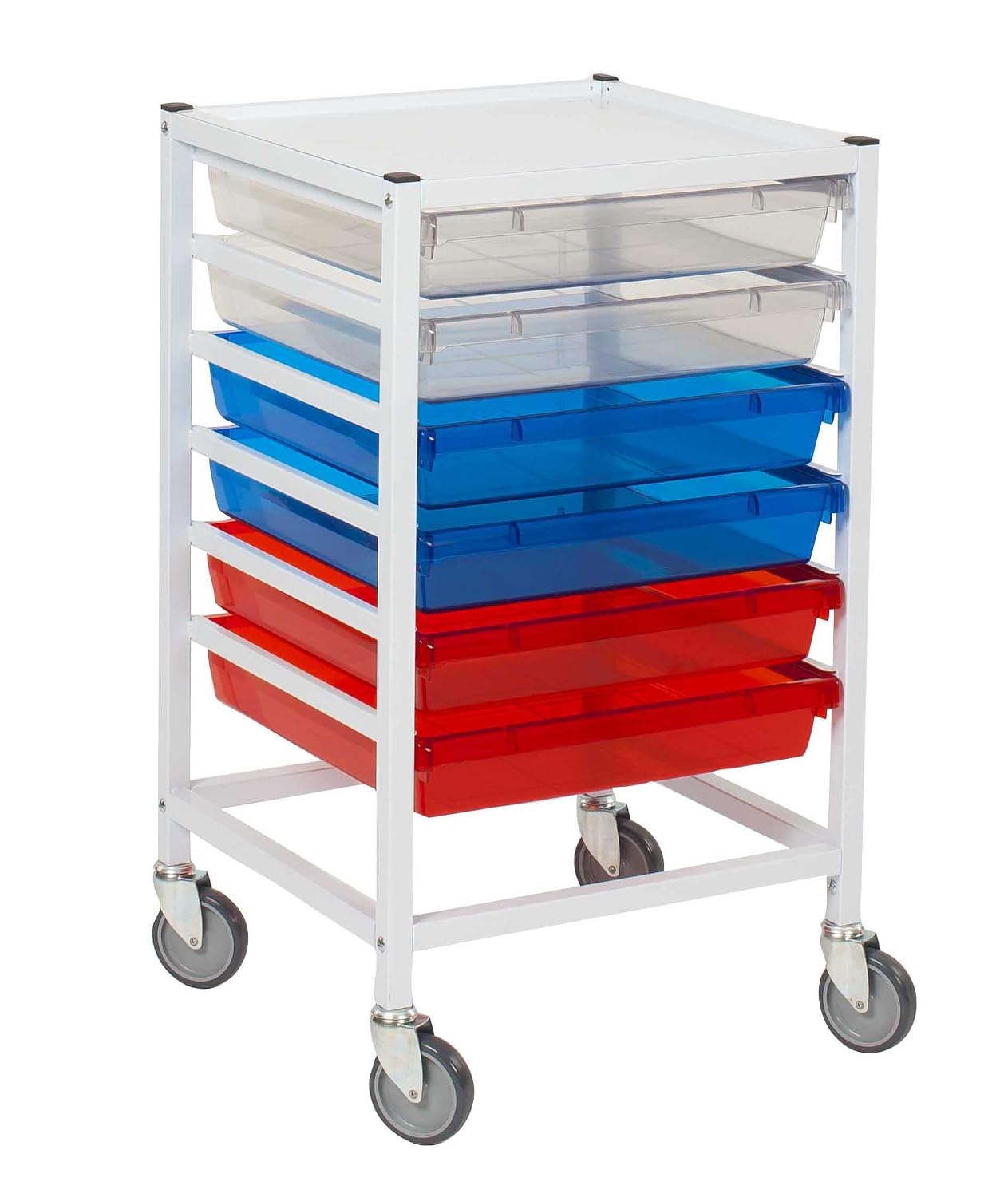 Gratnells hospital-grade range medical trolley with storage trays ...