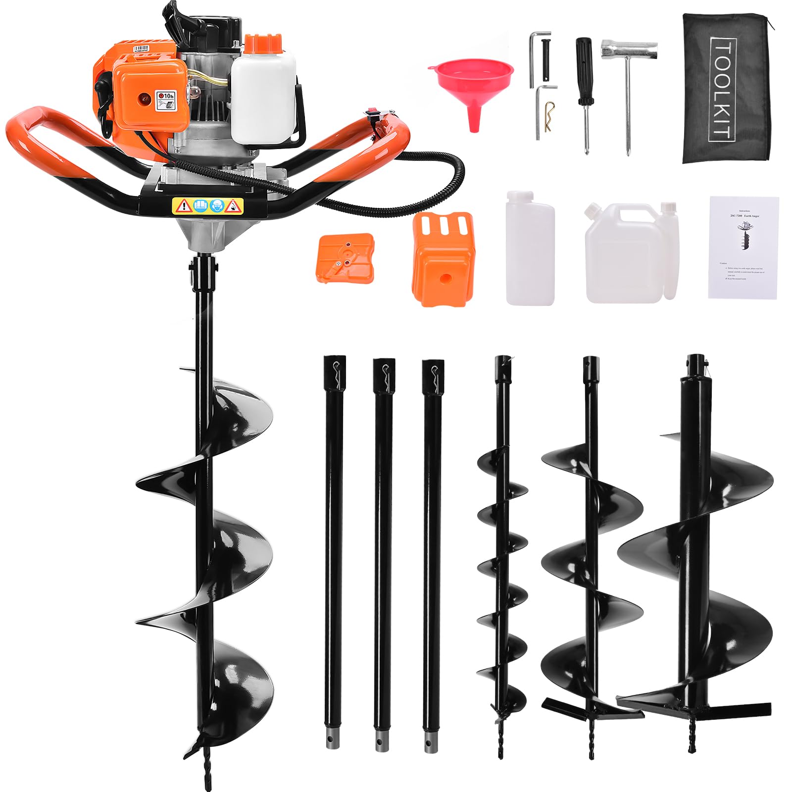 Amazon.com: Post Hole Digger,72CC Auger Post Hole Digger Gas Powered ...