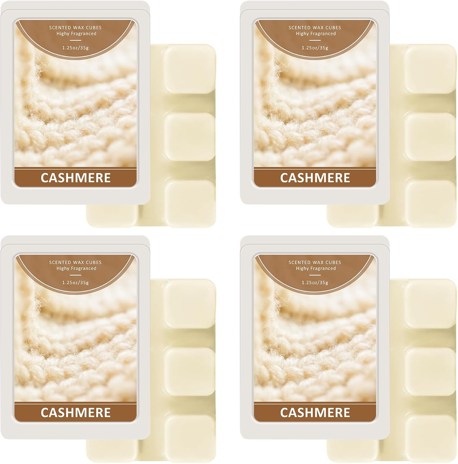 Amazon.com: STRN Wax Melts Soy Wax Cubes 4 Pack Cashmere Scented, Long ...