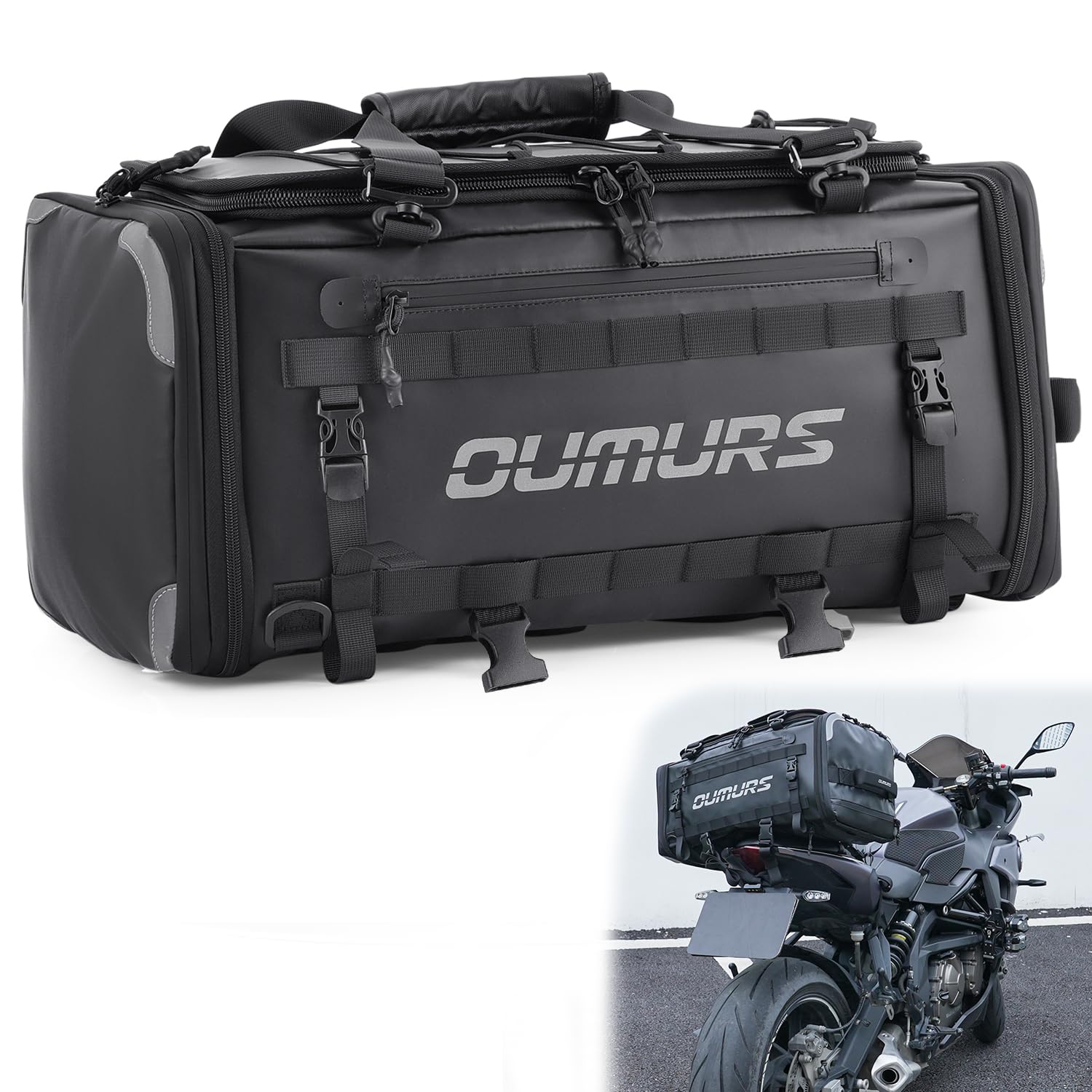 Waterproof Motorcycle Bag, Expandable 45-60L Motorcycle Luggage Bag ...