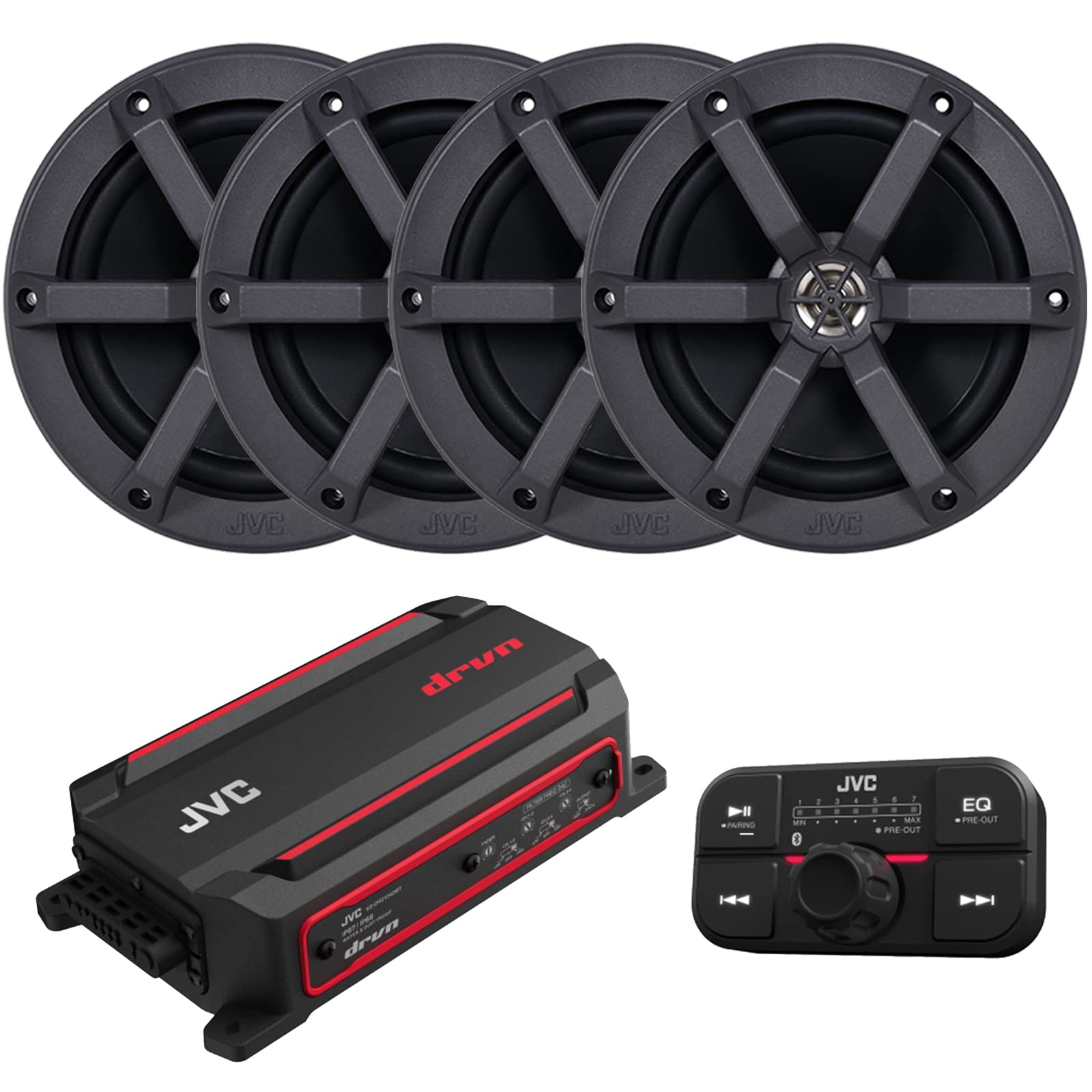 Snapklik.com : JVC 600 Watt Bluetooth Marine 4-Channel Amplifier