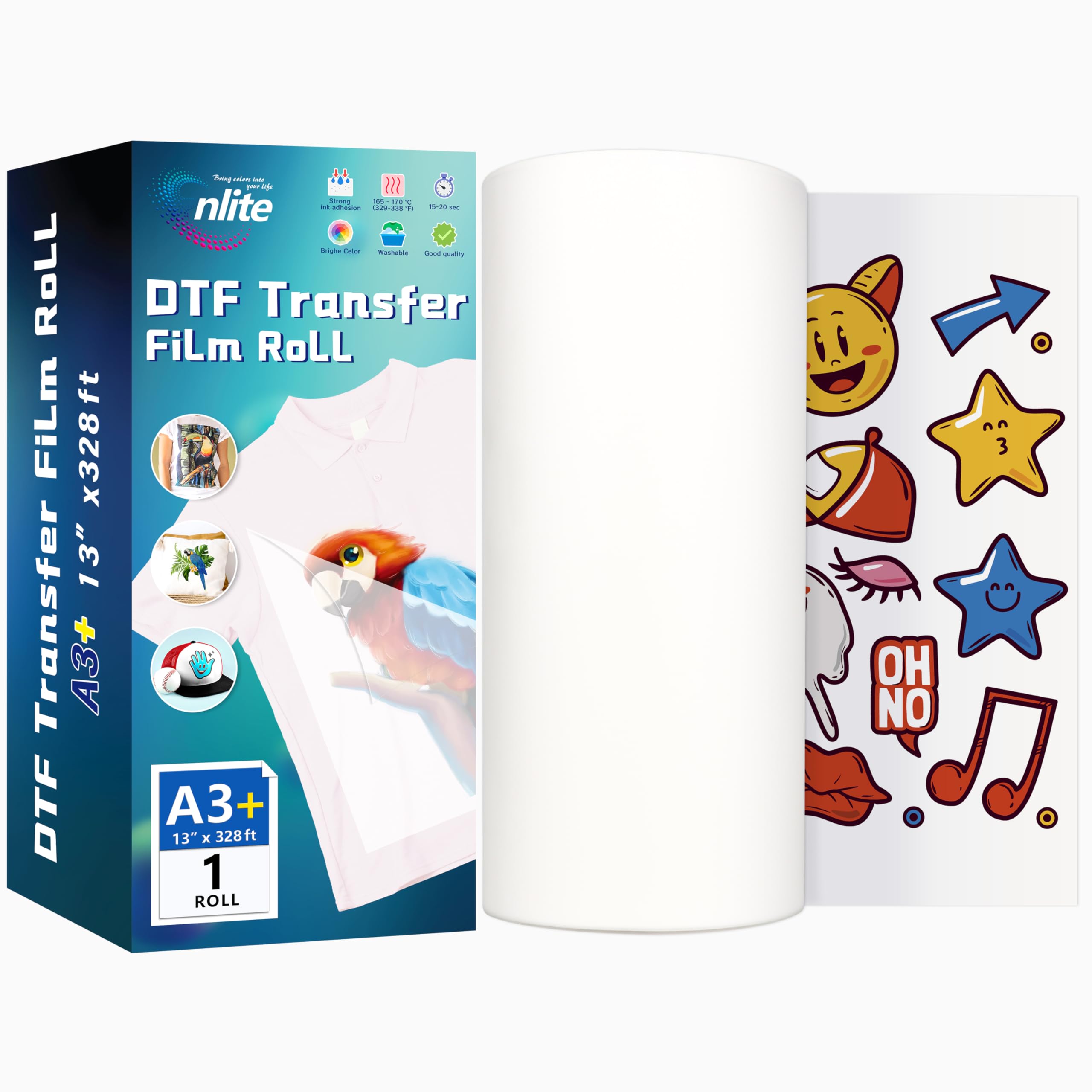 Amazon.com : Enlite DTF Transfer Film Rolls 13" x 328 ft - Premium A3 ...