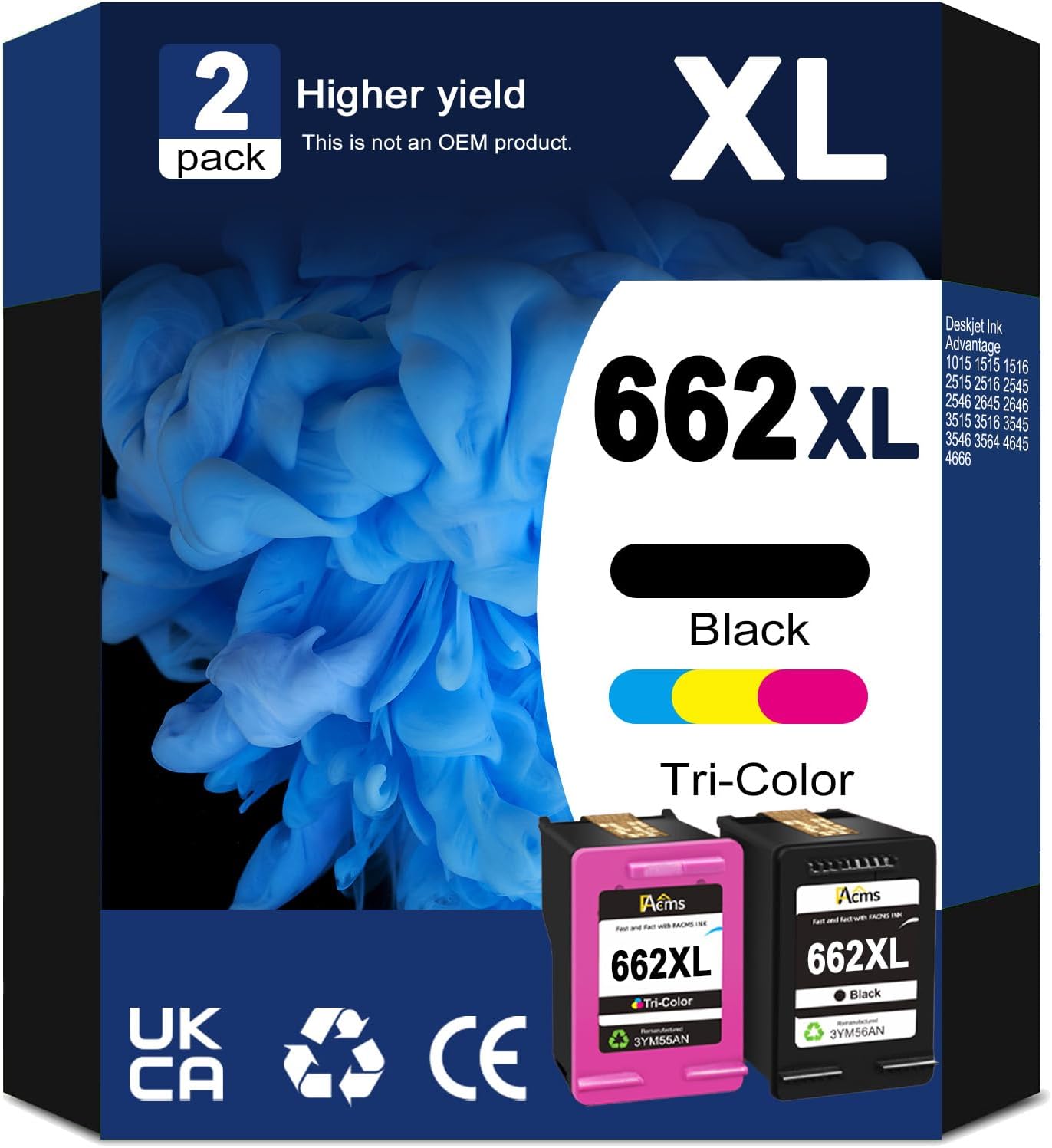 Amazon.com: 662XL Ink Cartridges Black and Color Combo Pack Replacement ...