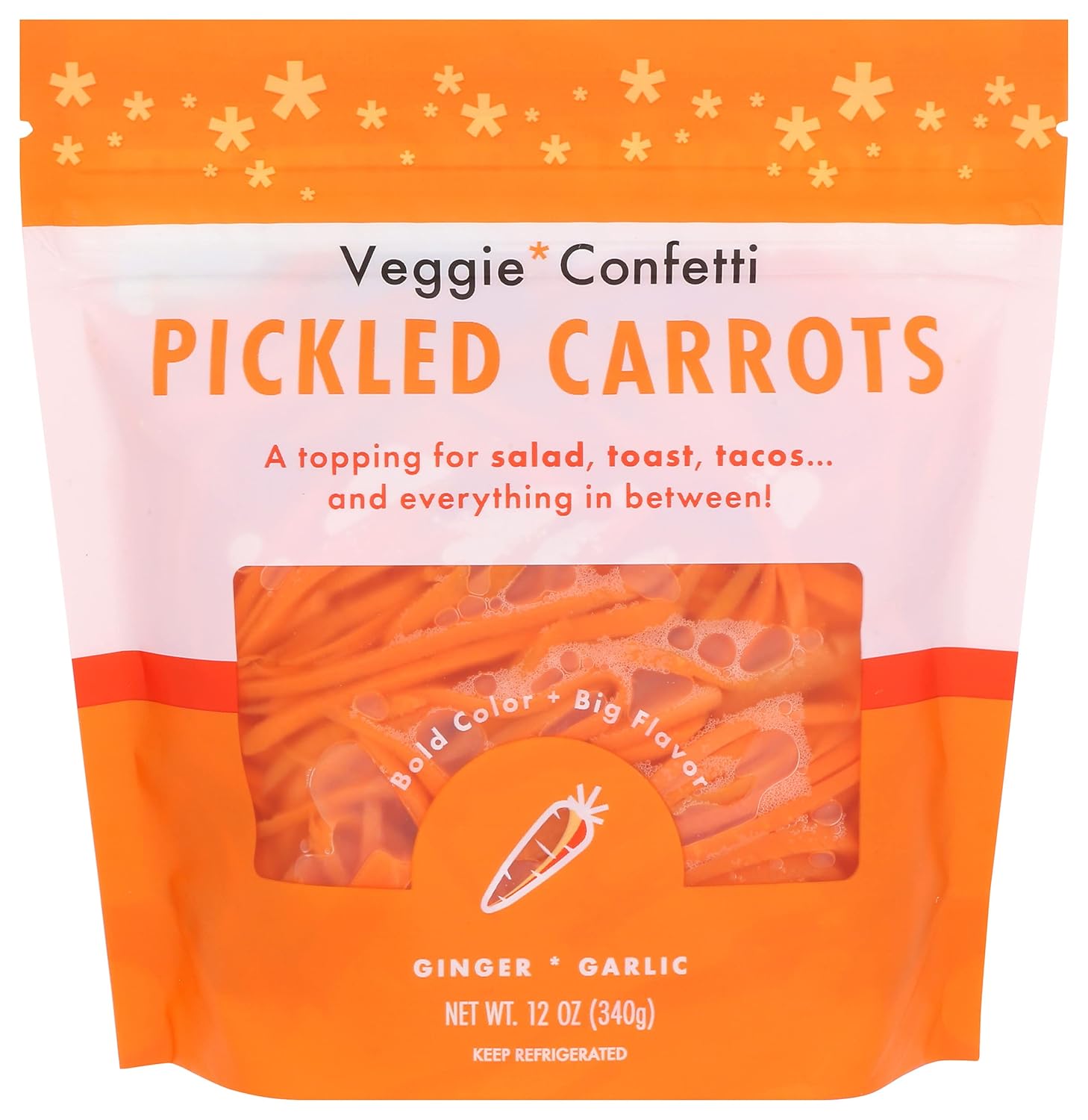 Amazon.com : VEGGIE CONFETTI Pickled Carrot, 12 OZ : Grocery & Gourmet Food