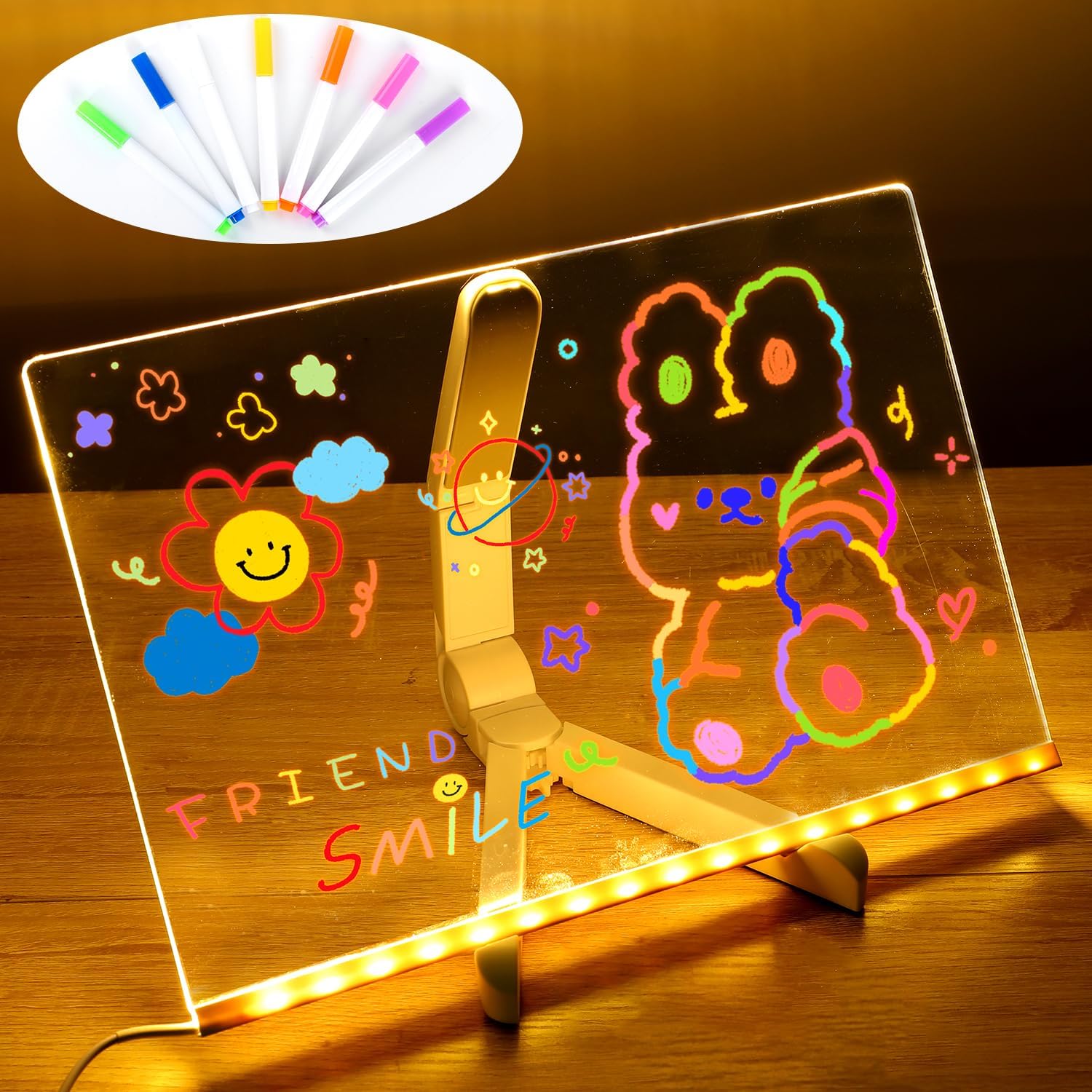 Amazon.com: Tablero de notas LED con colores, tablero acrílico de ...