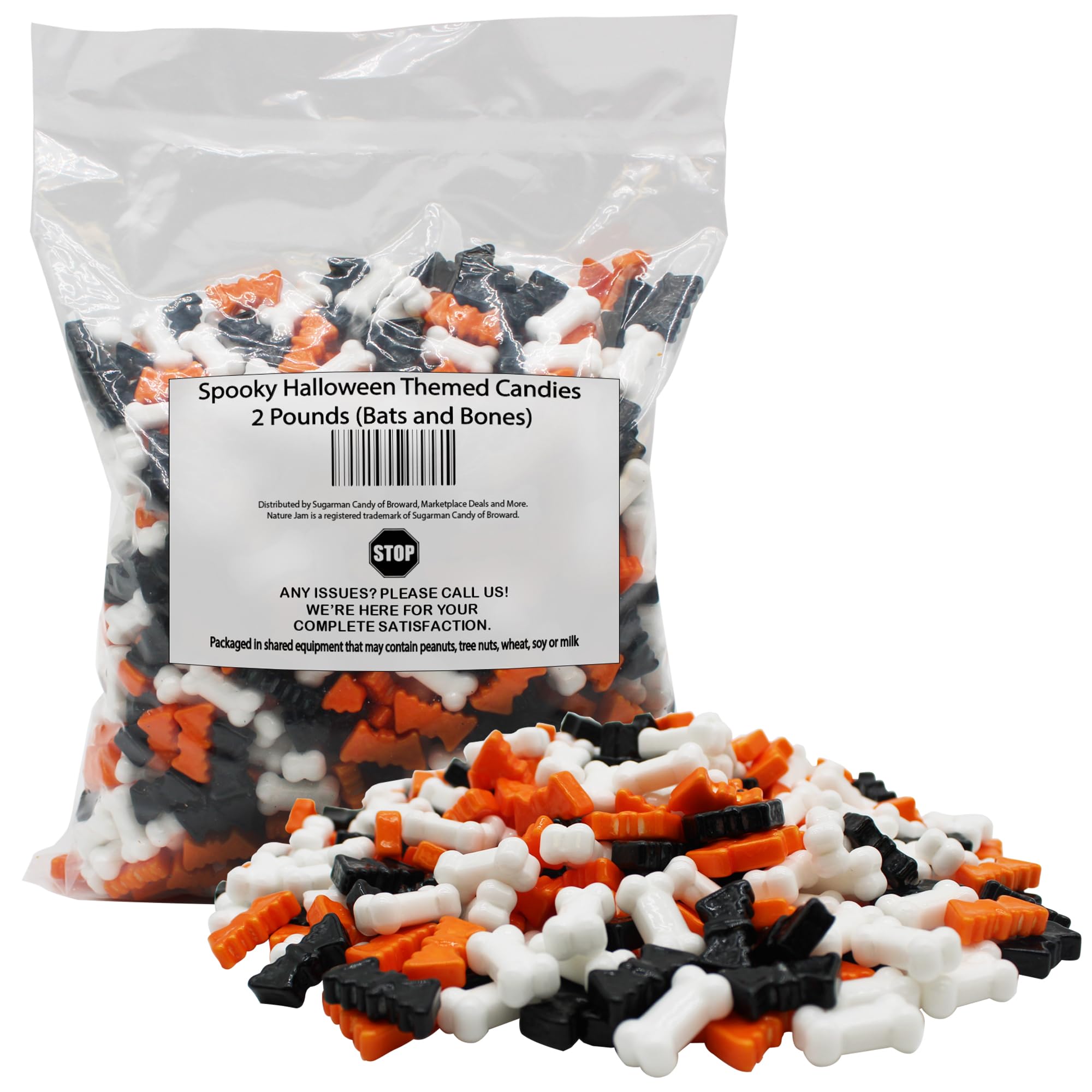 Amazon.com : Spooky Halloween Themed Candies 2 Pounds (Bats and Bones ...