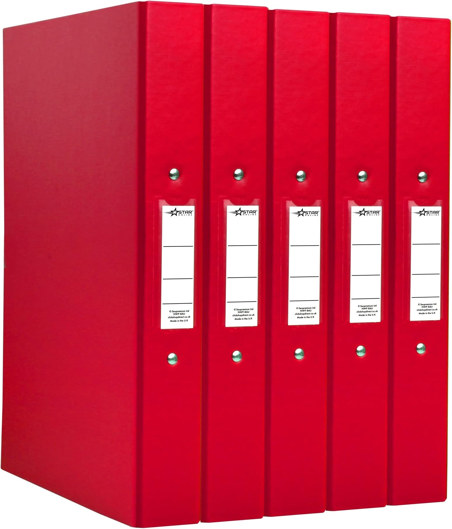 A4 Ring Binder File Folder Bright Colours Holds 190 Sheets 25 mm Spine ...