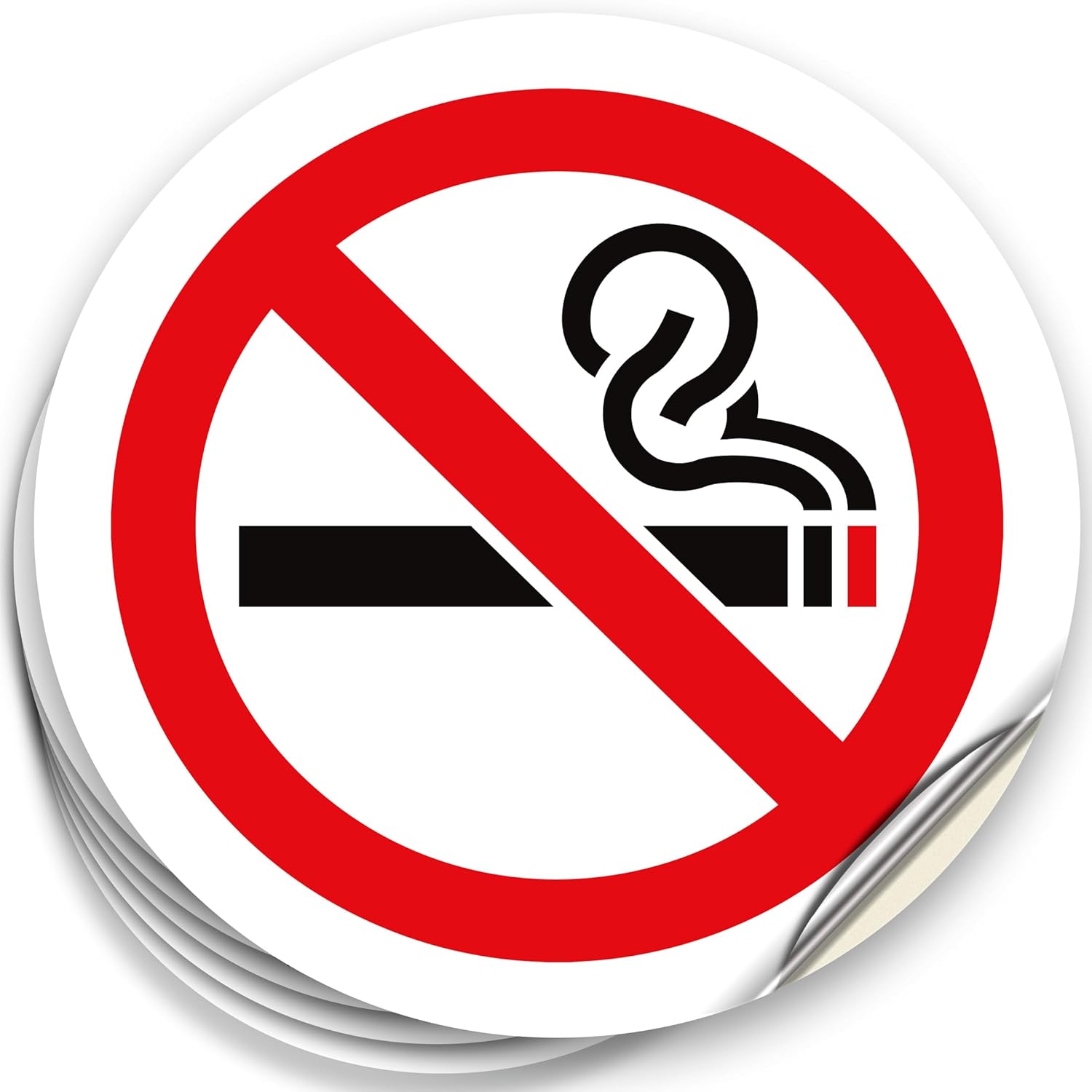 No Smoking Sign Sticker for House, Home & Business – 6 Pack 3x3 inch ...