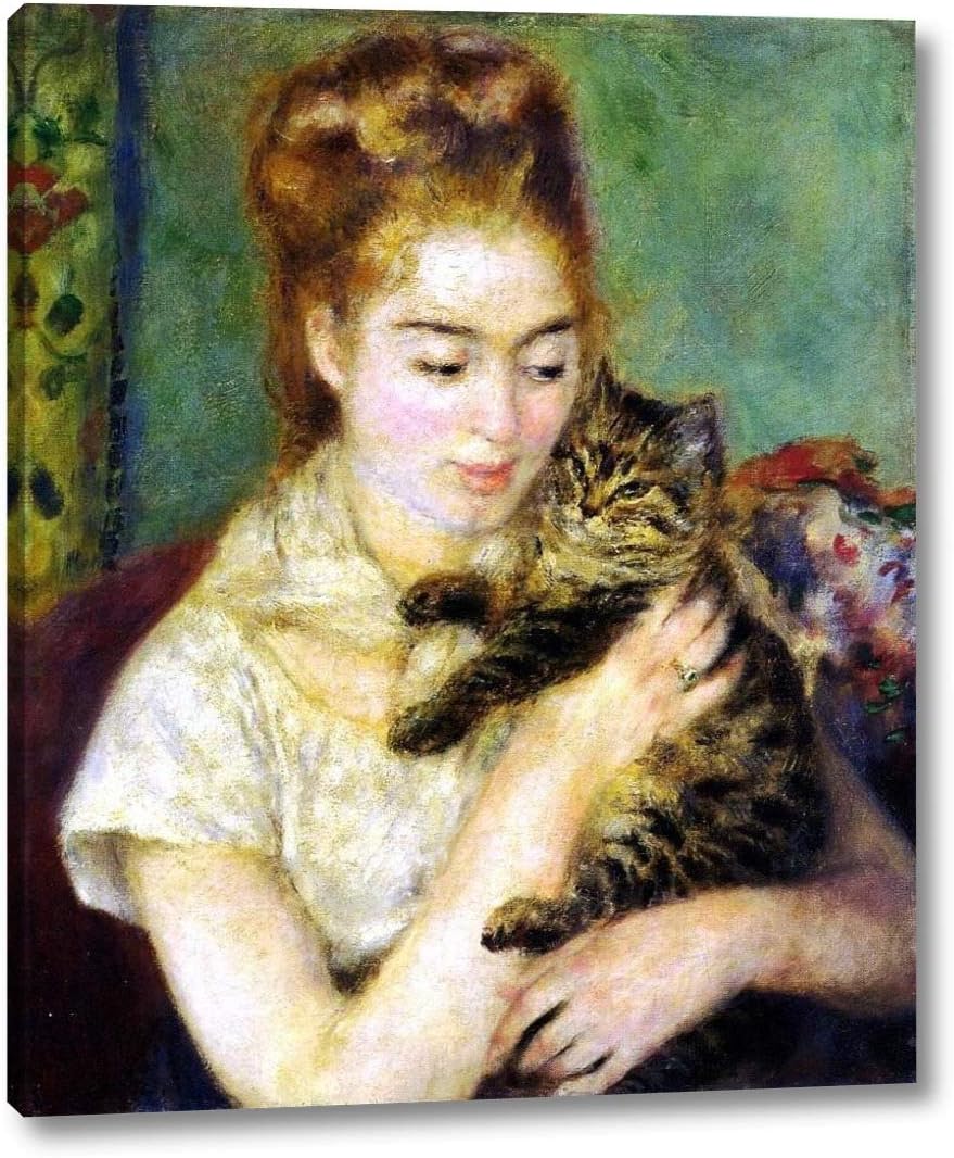 Amazon.com: Woman with a Cat by Pierre Auguste Renoir - 20" x 24 ...