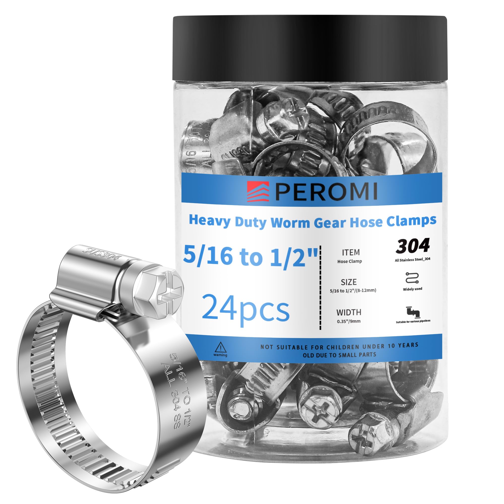 24pcs Heavy Duty Hose Clamps Stainless Steel 304 5 16 | Desertcart Kenya