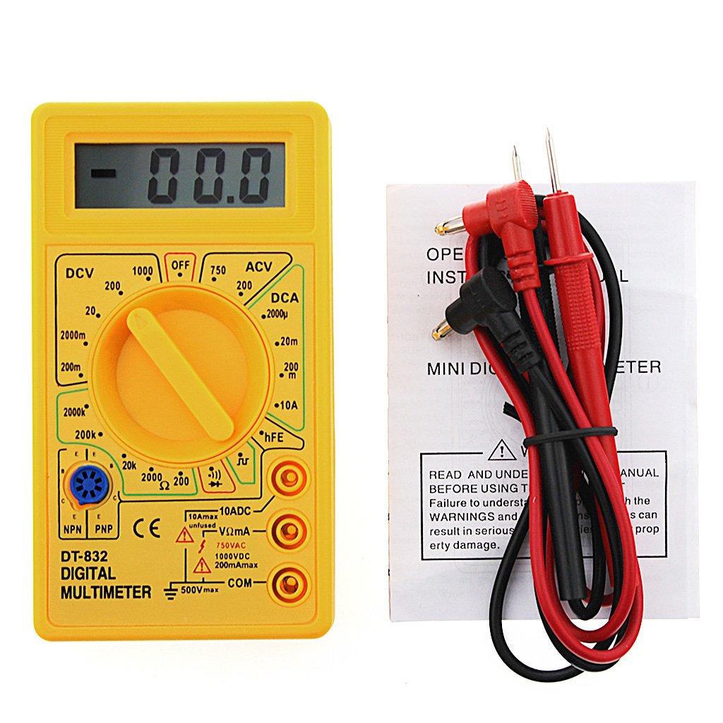 Professional DT832 Digital Multimeter LCD Voltmeter Ammeter Ohm DC AC ...