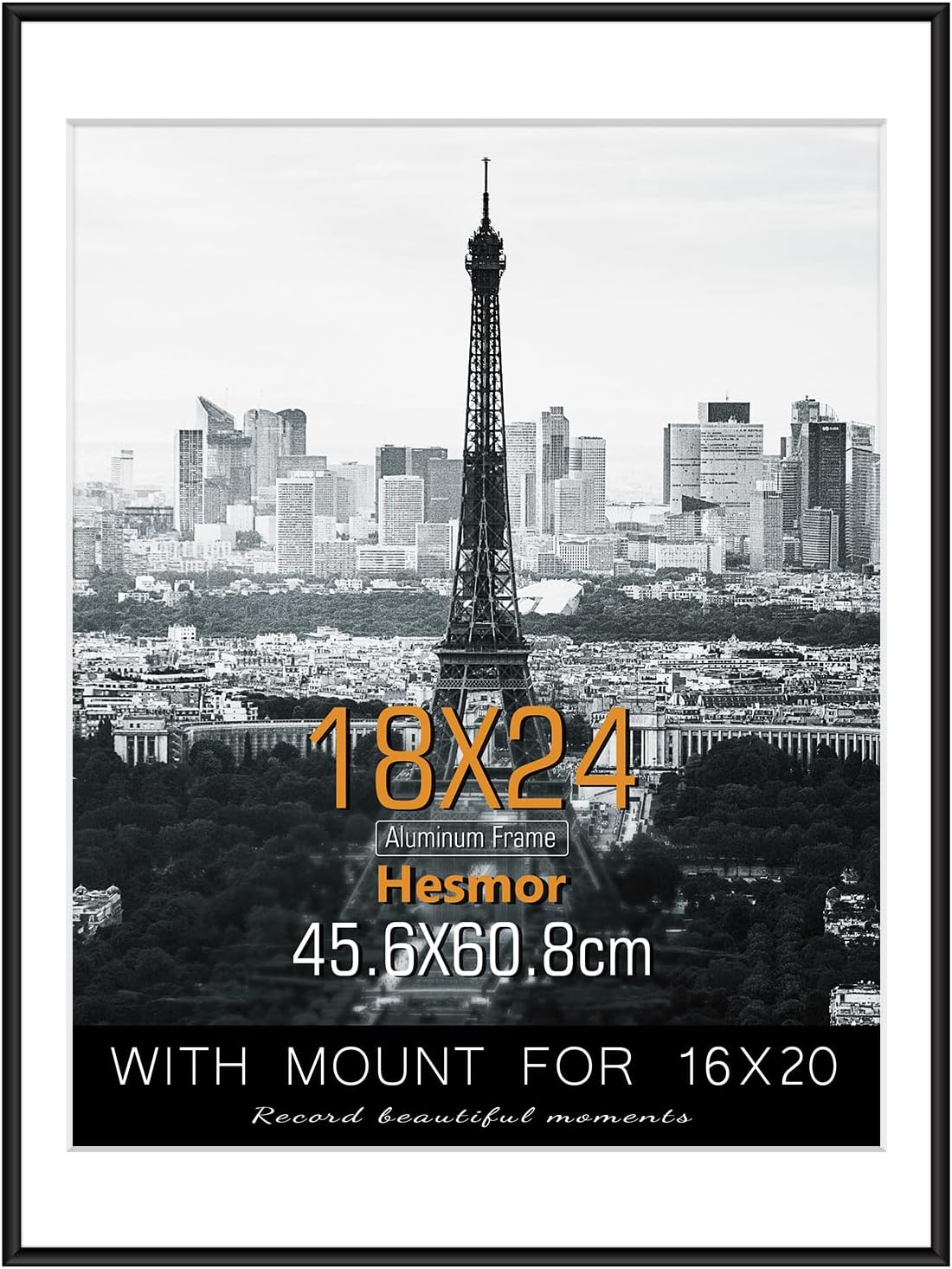 Black poster frame 46 x 61cm - Picture Photo Frame 24 x 18 Inches Clear ...