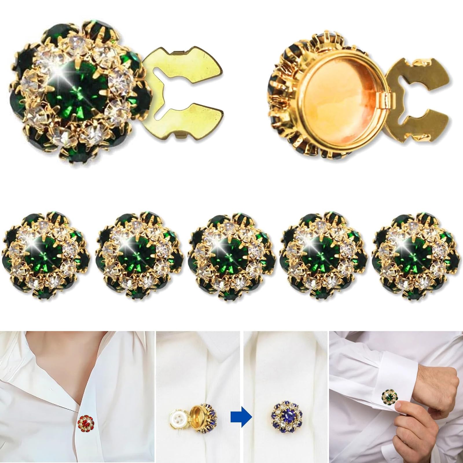 Amazon.com: Rhinestone Button Covers, Button Covers for Women ...