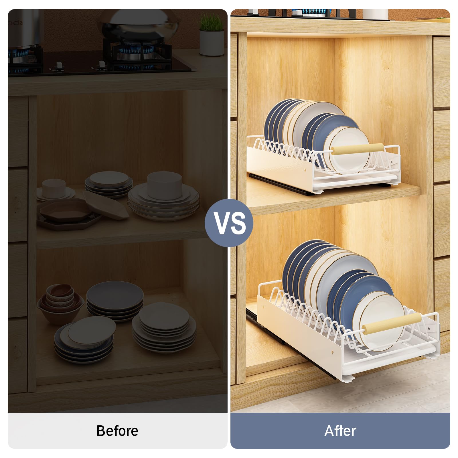 Bukfen Pull Out Dish Racks Fixed With Adhesive Filmï¼ŒDish Drying Rack ...