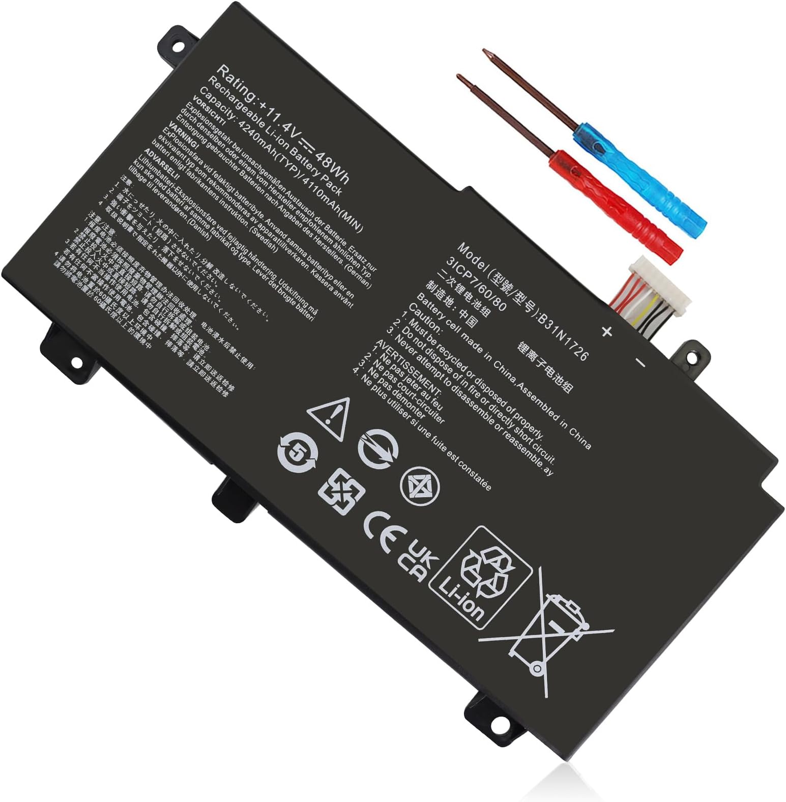 Amazon.com: B31N1726 Battery for ASUS TUF Gaming A15 FA506 FA506IU A17 ...