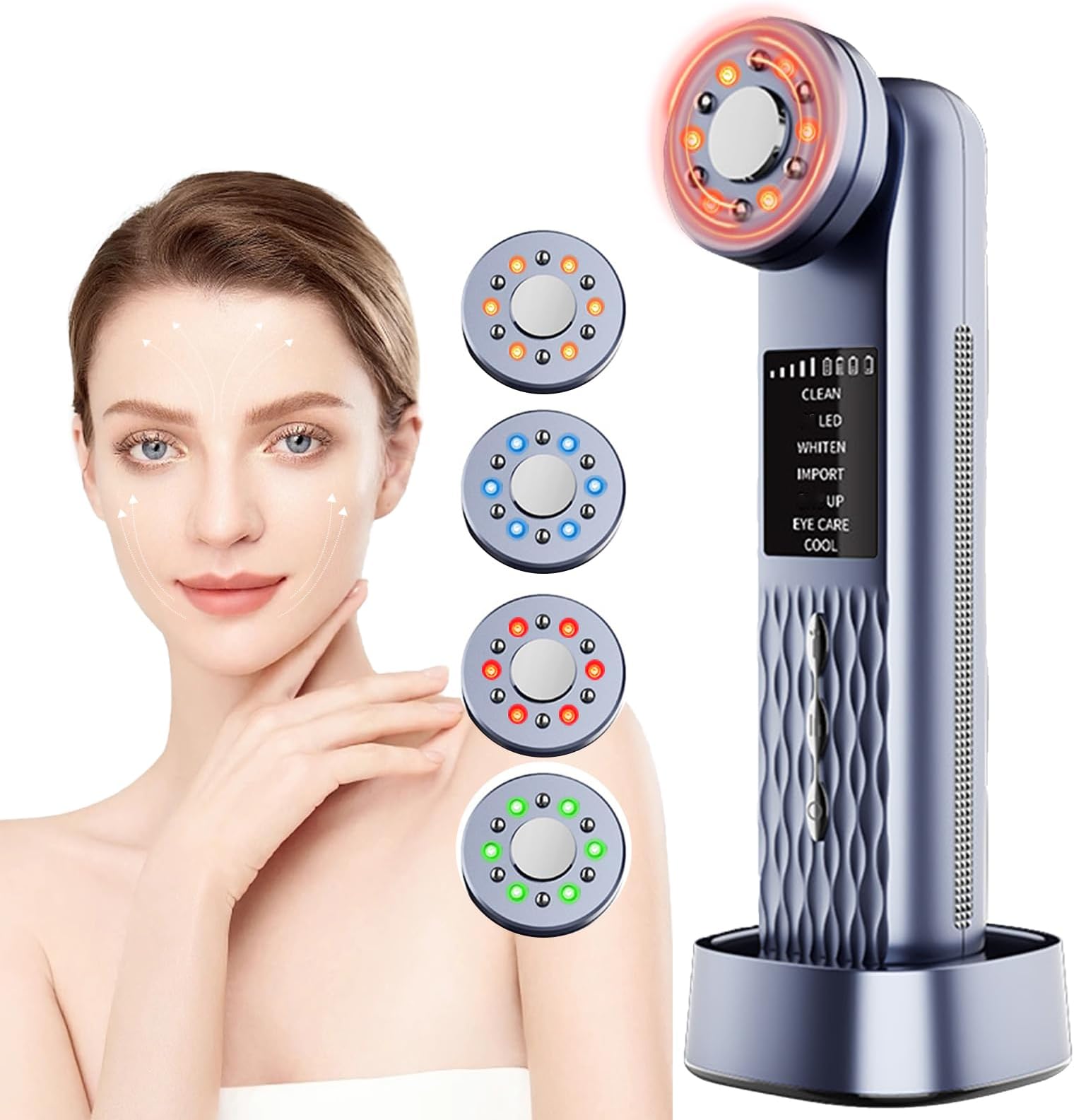 Amazon.com: 7 in 1 Multifunctional Facial Massager, Red Light Therapy ...