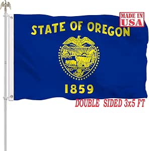 Amazon.com : Oregon State Flag 3x5 Outdoor Double Sided Heavy Duty 100% ...
