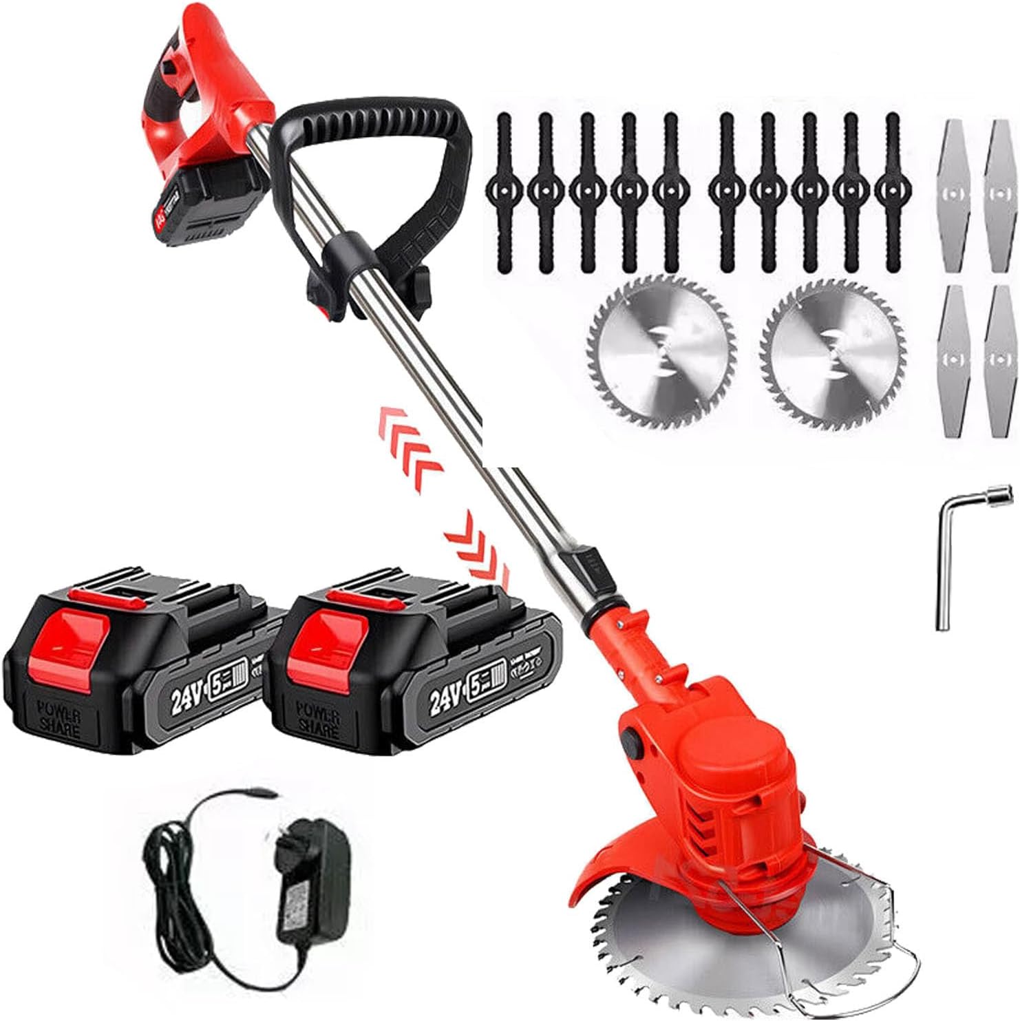 Cordless Grass Trimmer Lawn Grass Brush Cutter Blade 24v 800w Strimmer ...