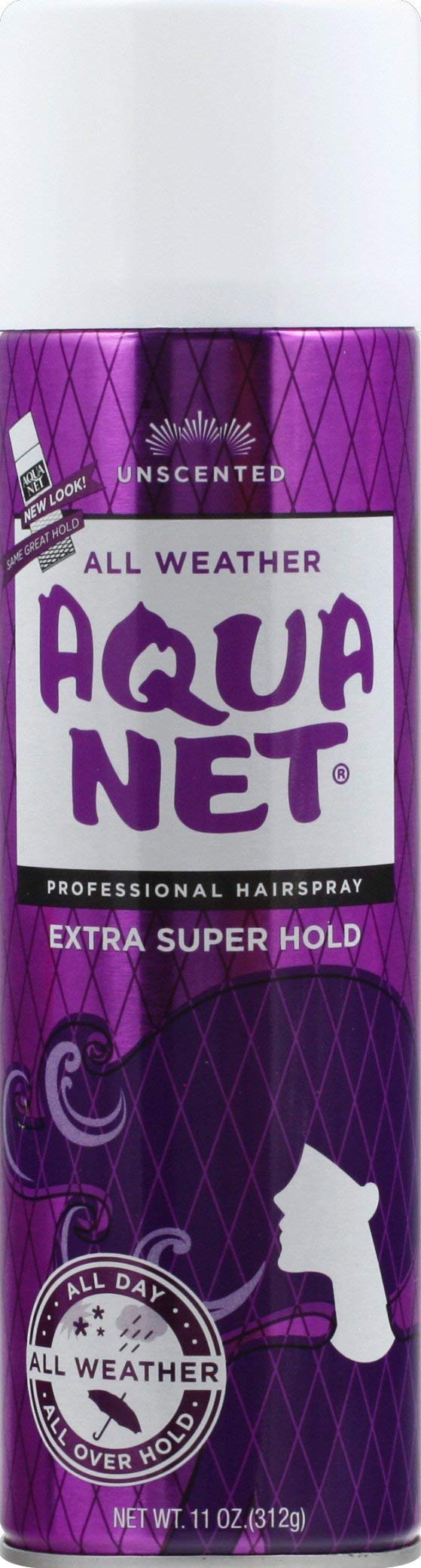 All Weather AQUA NET Extra Super Hold UNSCENTED Hair Spray 11 oz SET OF ...