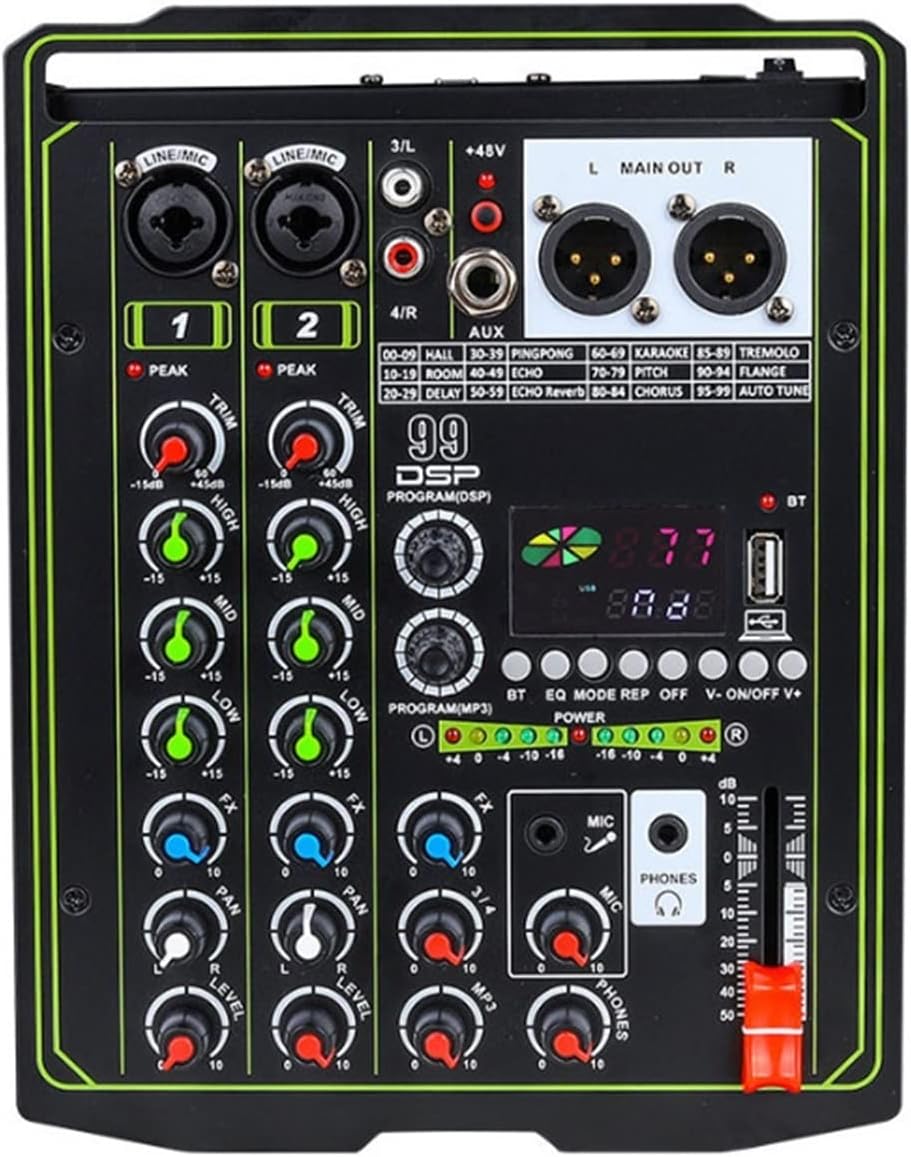 Amazon.com: Audio mixer Professional 4 Channel Small Mixer 99 DSP ...
