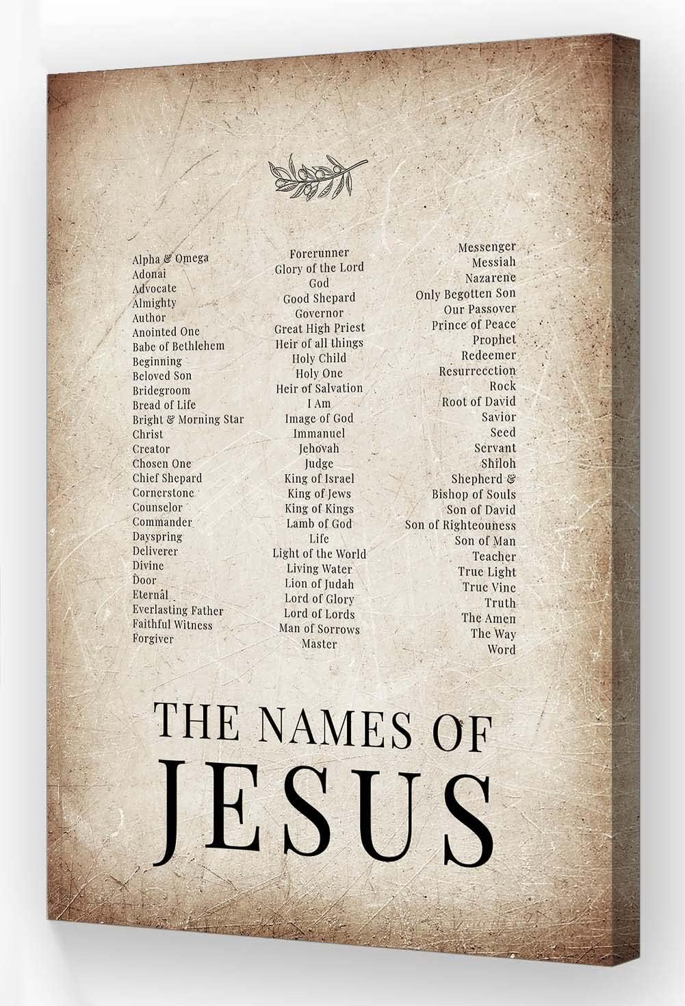Amazon.com: Names of God Wall Art Knowledge Poster Vintage Framed Bible ...