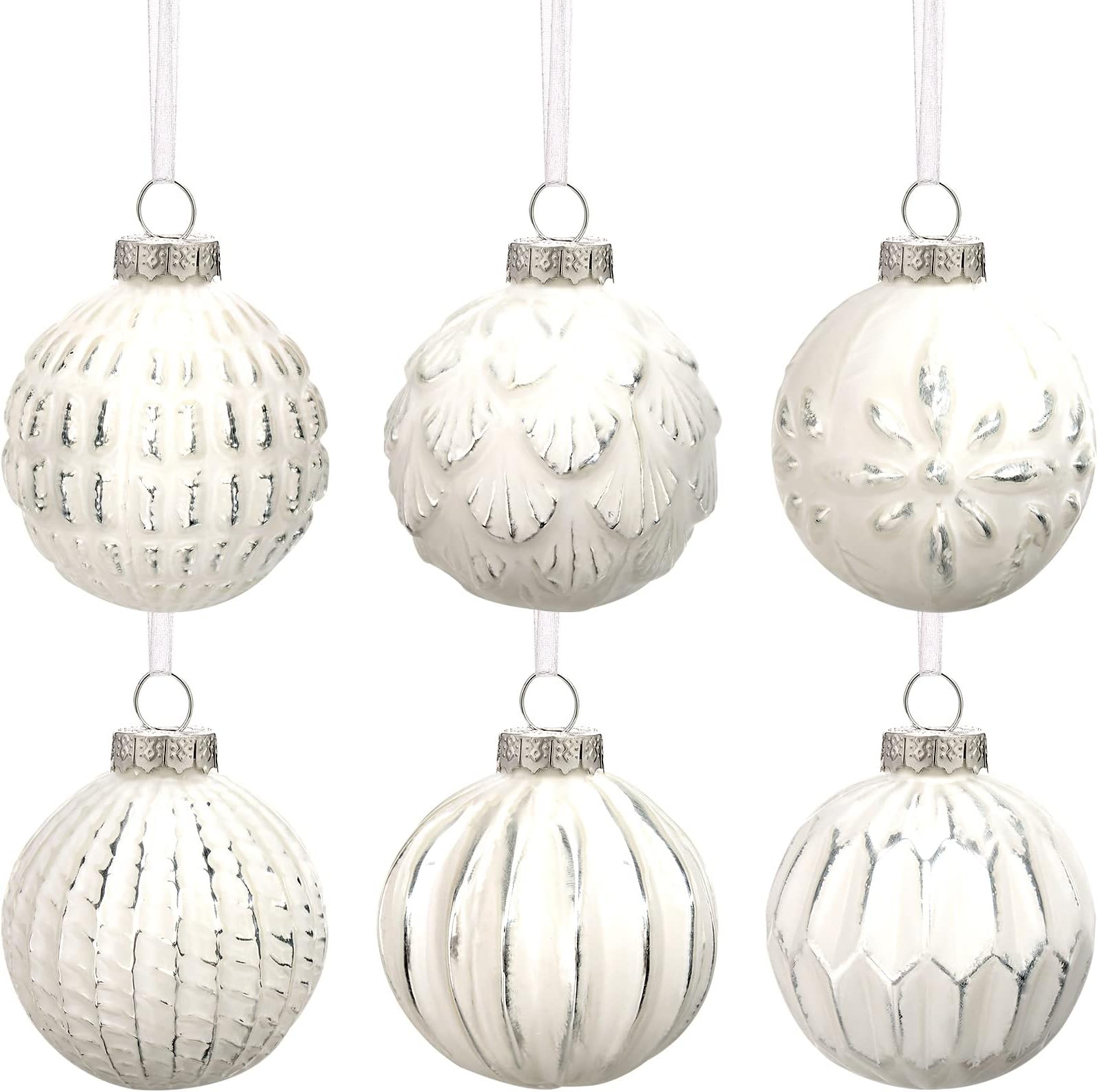 Amazon.com: Glass Christmas Tree Ornaments - 67mm / 2.63" [6 Pieces ...