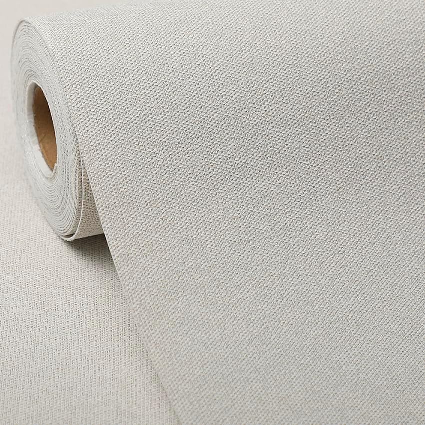 SHUFA Beige Cotton-Like Textured Grasscloth Wallpaper Matte Thick Real ...