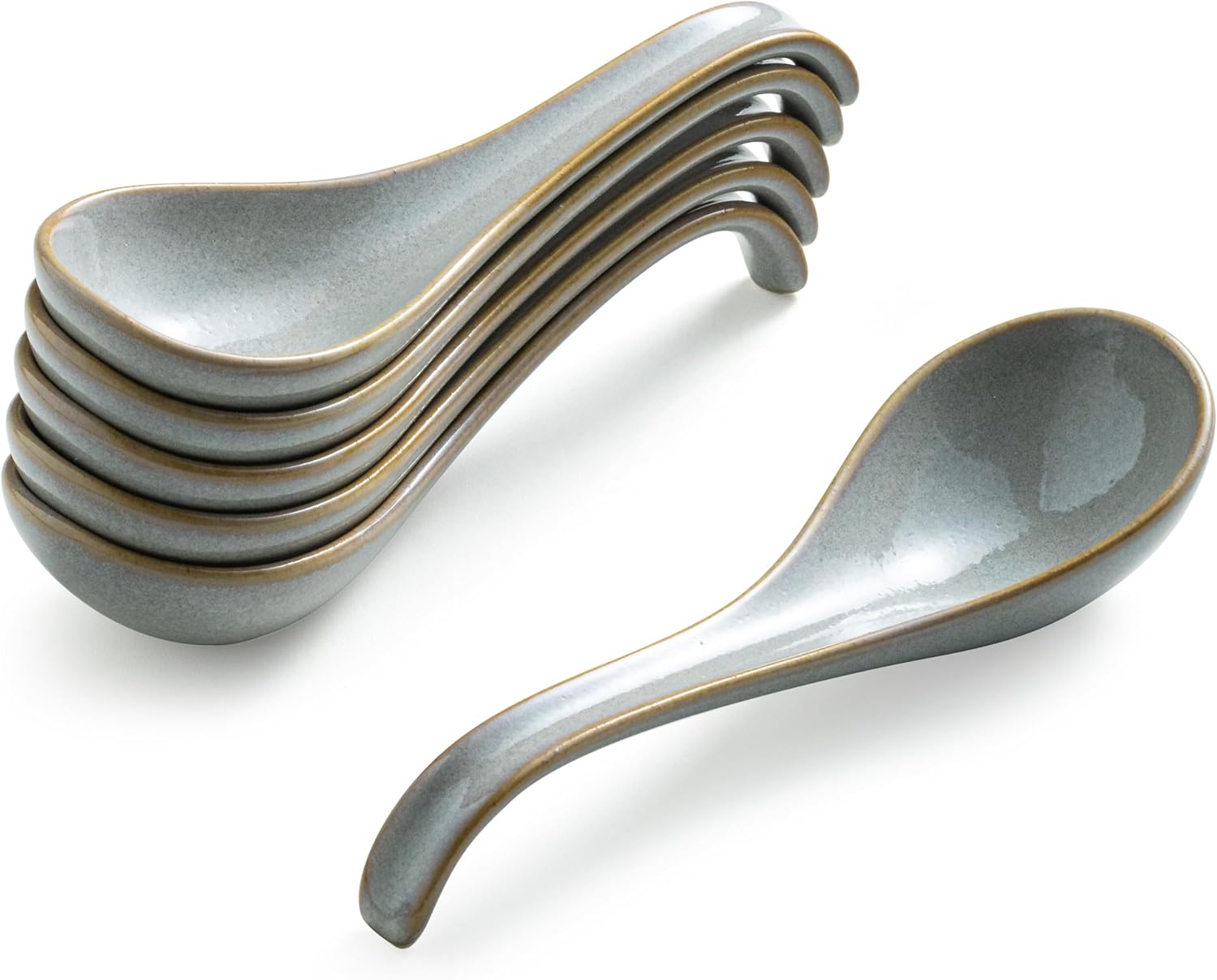Amazon.com: Gomakren Soup Spoons Set of 6, Asian Soup Spoons 6.5 Inch ...