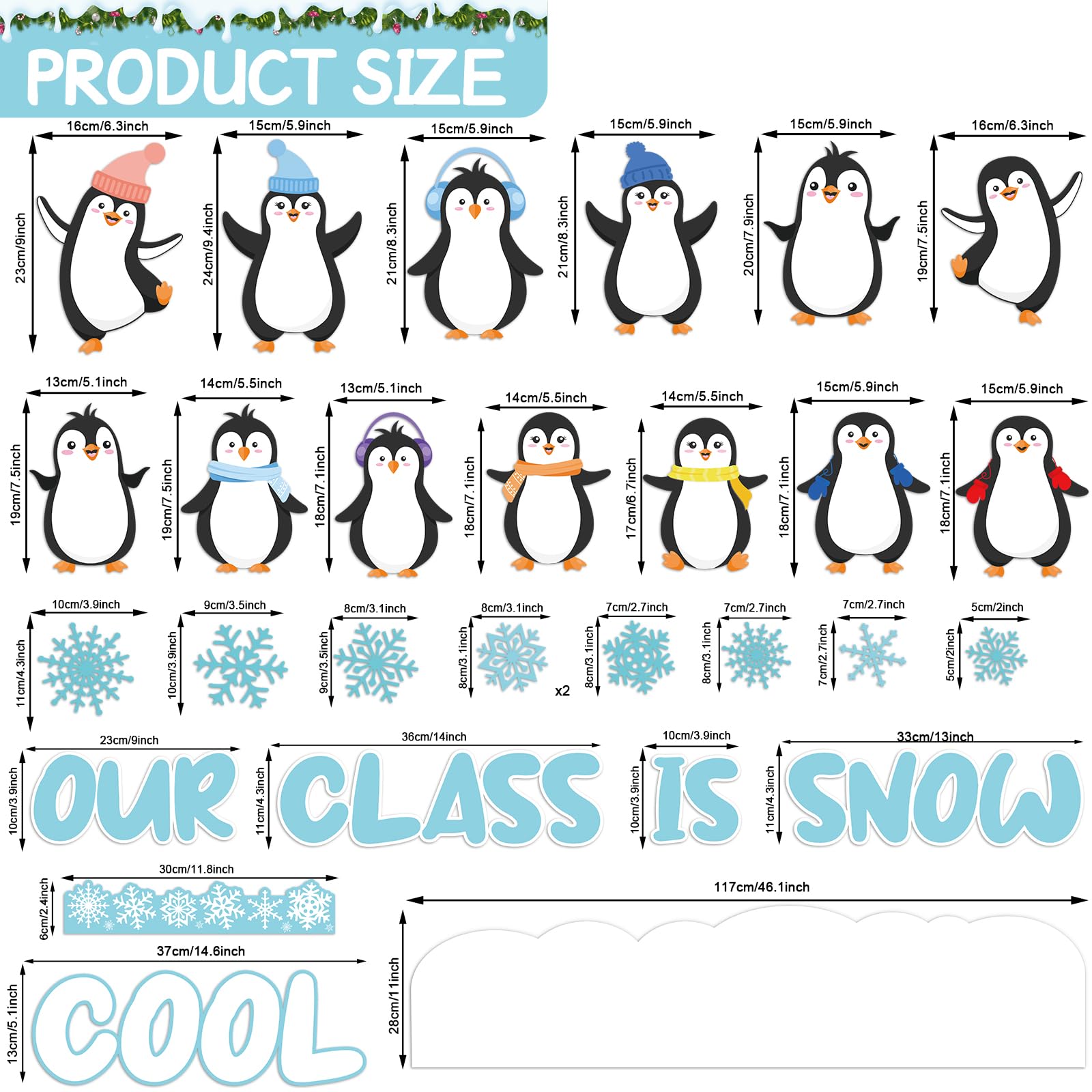 Snapklik.com : Winter Bulletin Board Decoration Set Winter Holiday ...