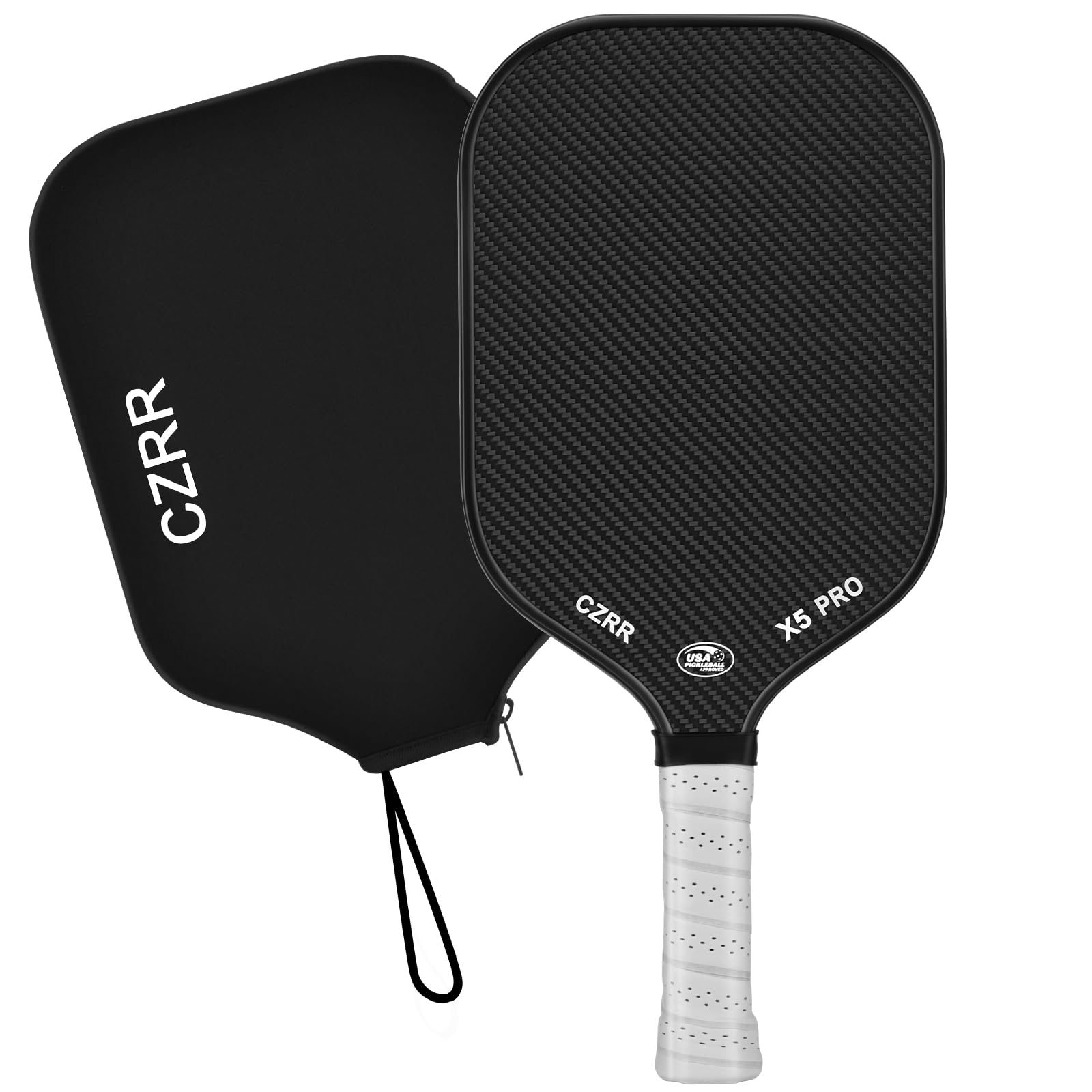 CZRR Pickleball Paddle, USA Pickleball Approved, 3K Raw Carbon Fiber ...