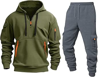 Amazon.com: Men Suits Set Drawstring Mens Sweatsuits 2 Piece Set Tall ...