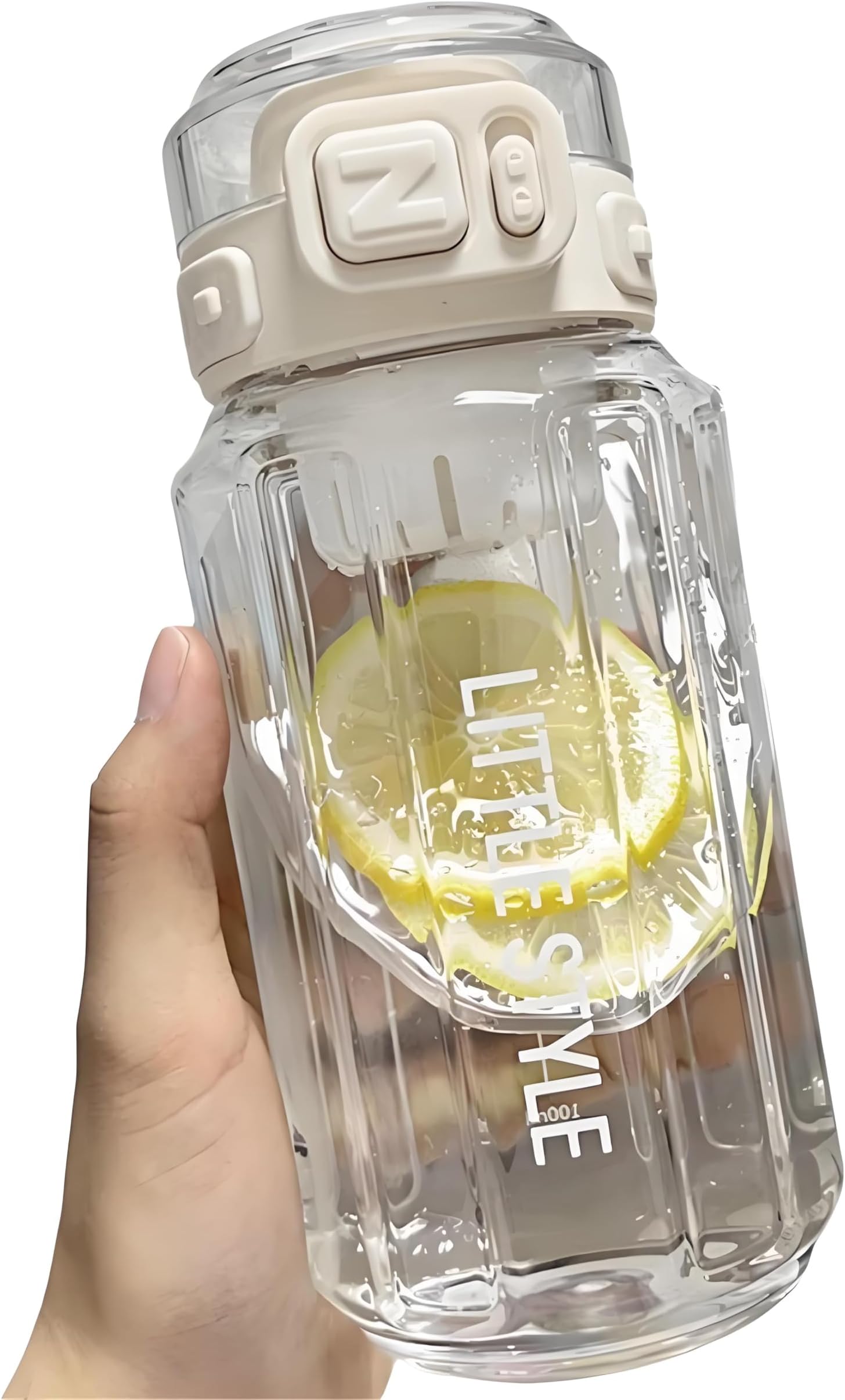 Amazon | 水杯 600ml 水筒 大容量 クリアボトル ウォーターボトル かわいい マグボトル スポーツボトル ストロー ワンタッチ フィルター 手提げ 夏用コップ 旅行 ジム ...