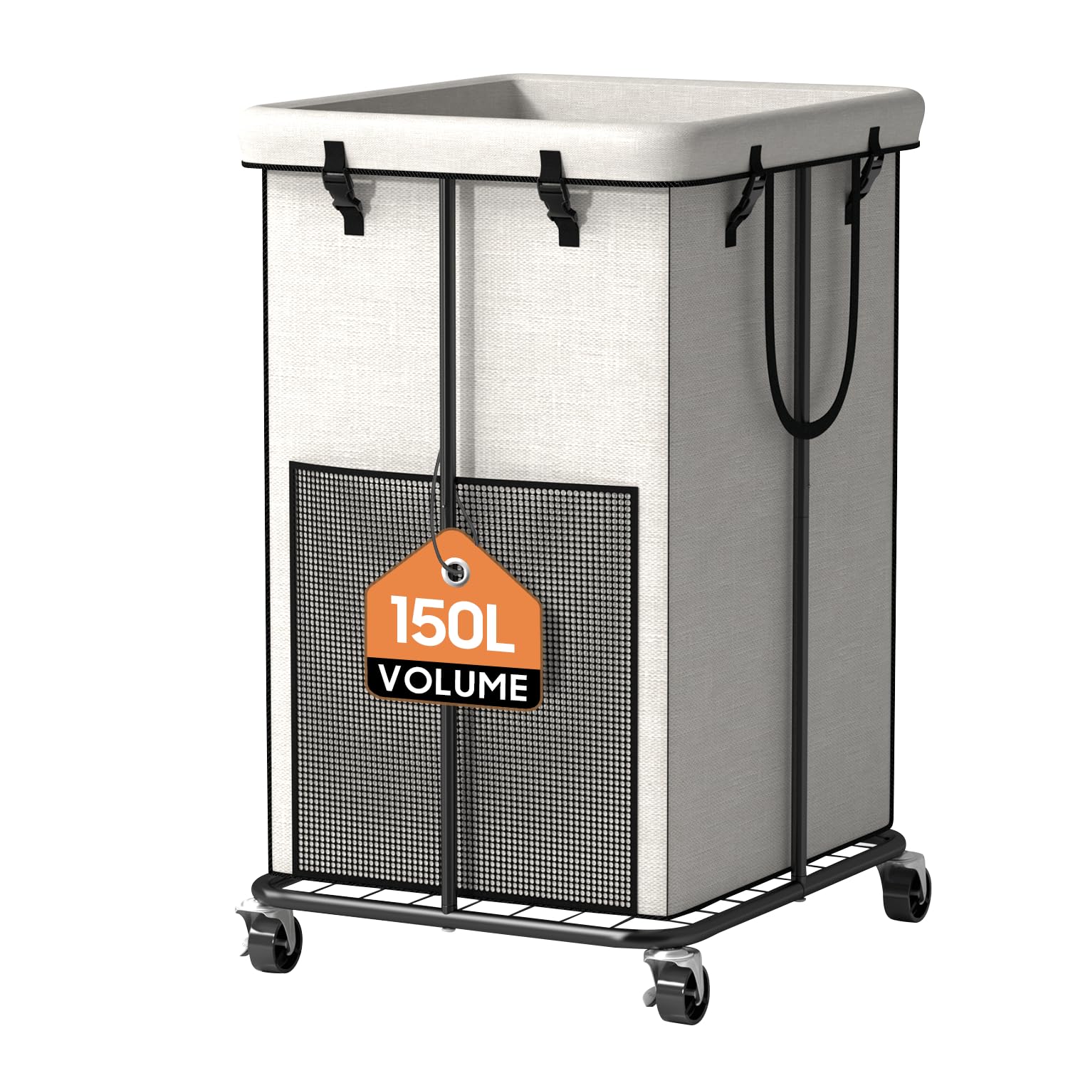 Amazon.com: 150L Large Laundry Basket with Wheels, Rolling Laundry ...