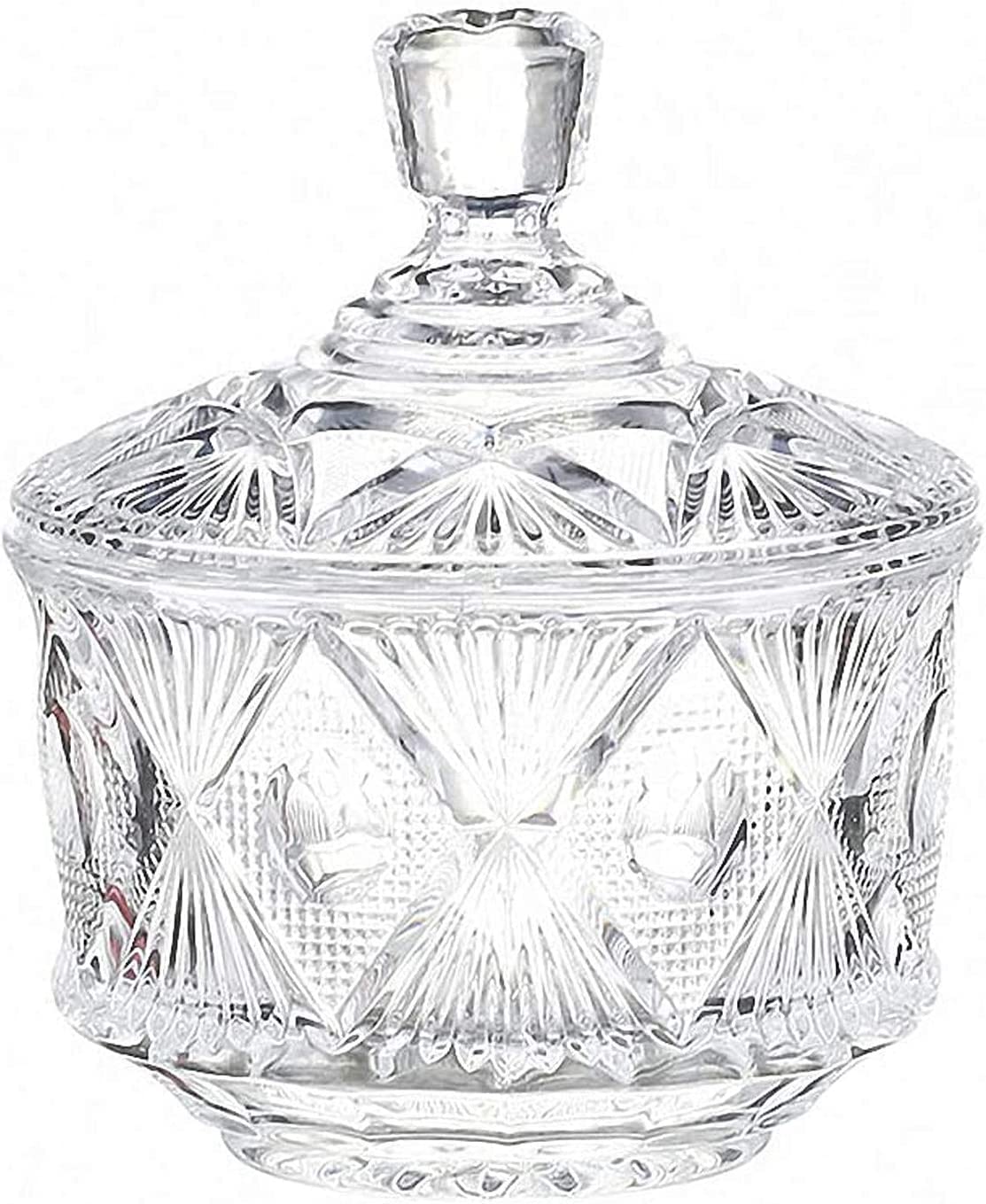 Amazon.com | 11 Ounce，Old Glass Candy Dish with Lid – Transparent ...