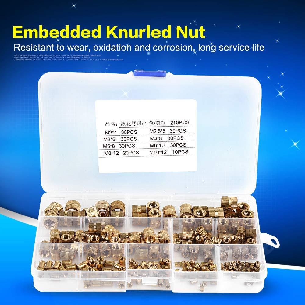 Snapklik.com : Brass Knurled Nut, M2 M2.5 M3 M4 M5 M6 M8 M10 Brass ...