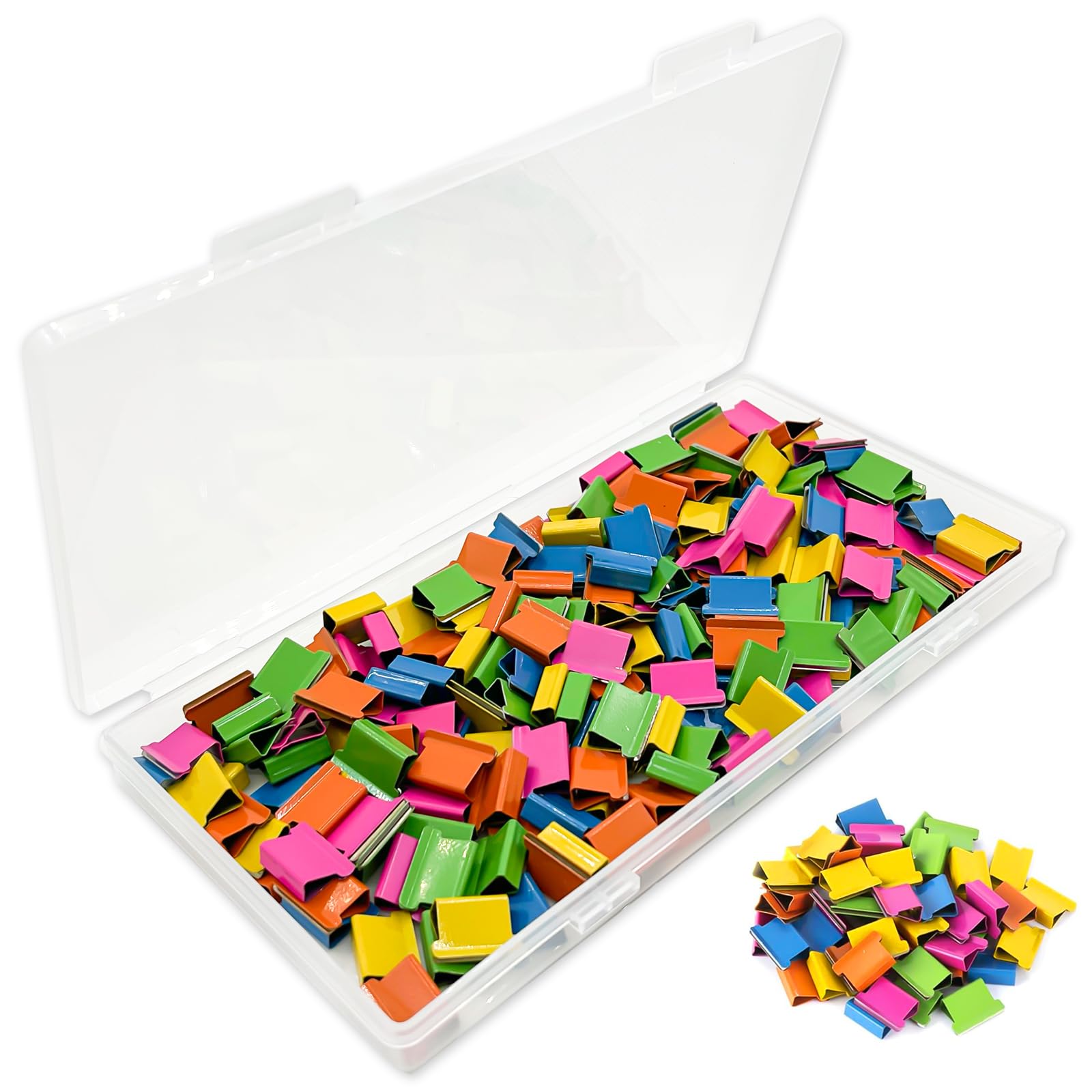 EKSMA 200 Pcs Binder Clips, Assorted Color Paper Binder Clips Metal ...