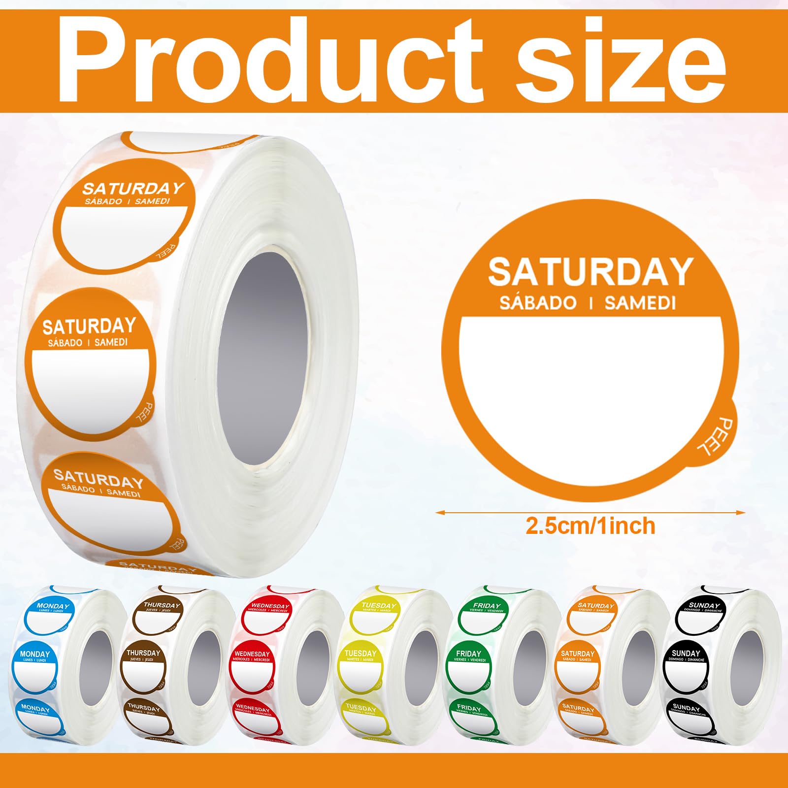 Snapklik.com : 7000 Pcs Day Of The Week Labels Food Labels Monday ...