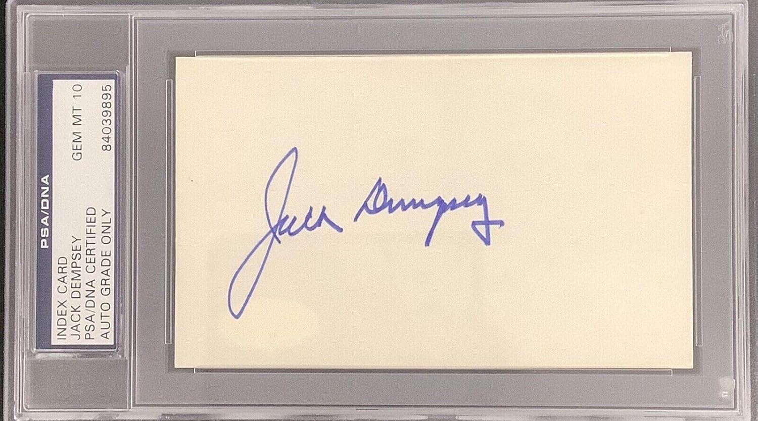 Amazon.com: Jack Dempsey Signed Index Card Boxing Glove Autograph HOF ...