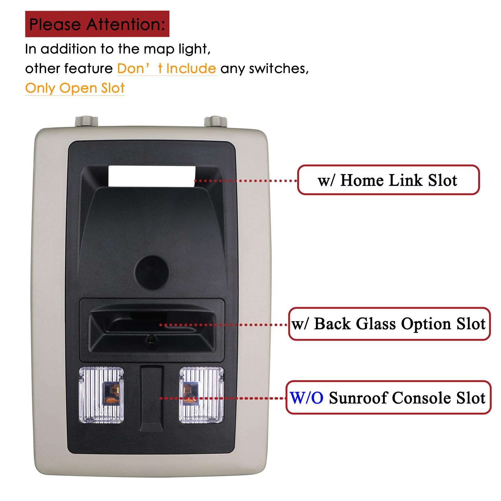 Map Light Assembly Led Qagea Overhead Console Housing Dome Map Reading ...