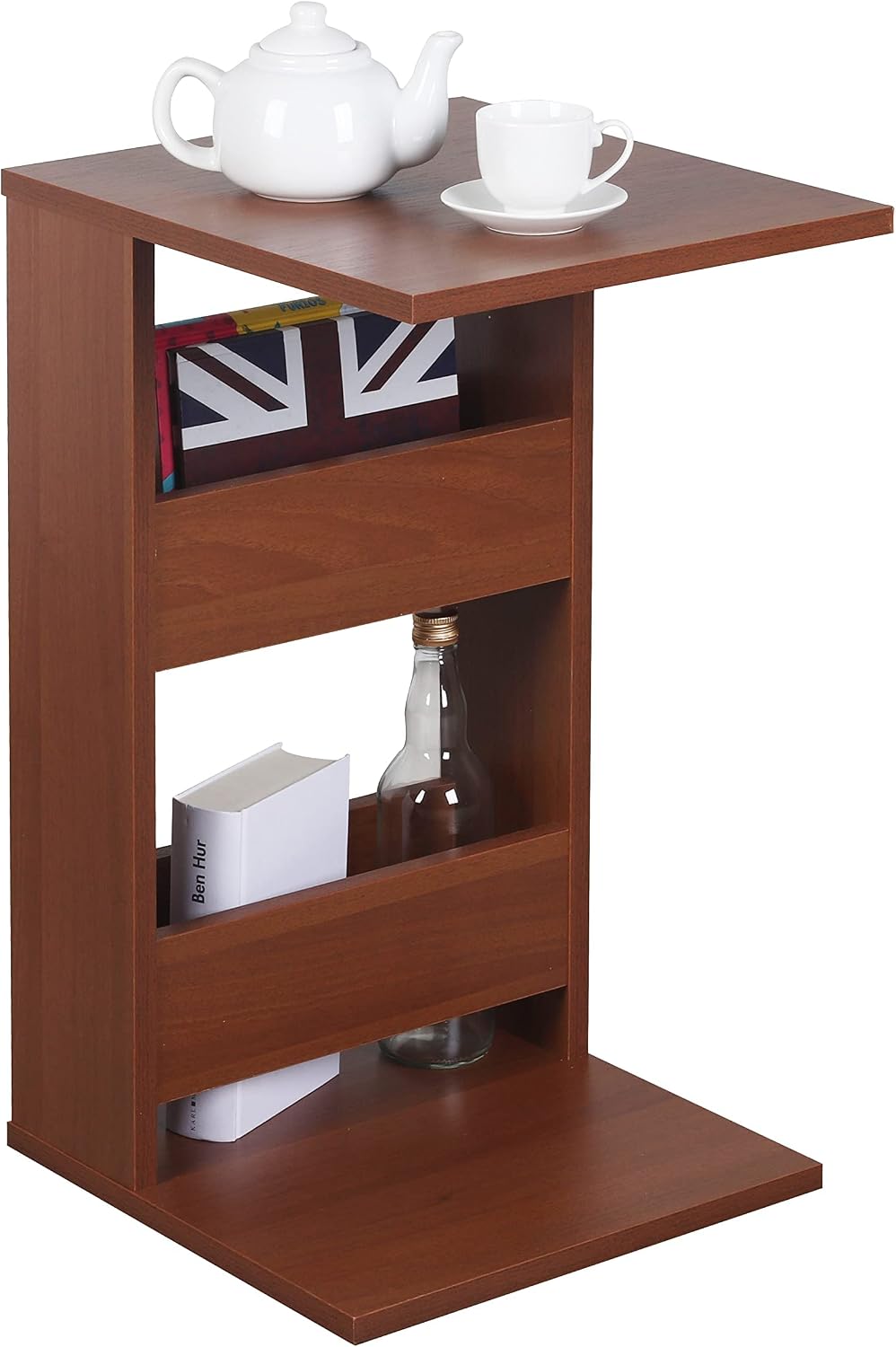 RICOO Kleiner Beistelltisch Holz 35 x 60 x 40cm Couchtisch mit Stauraum ...