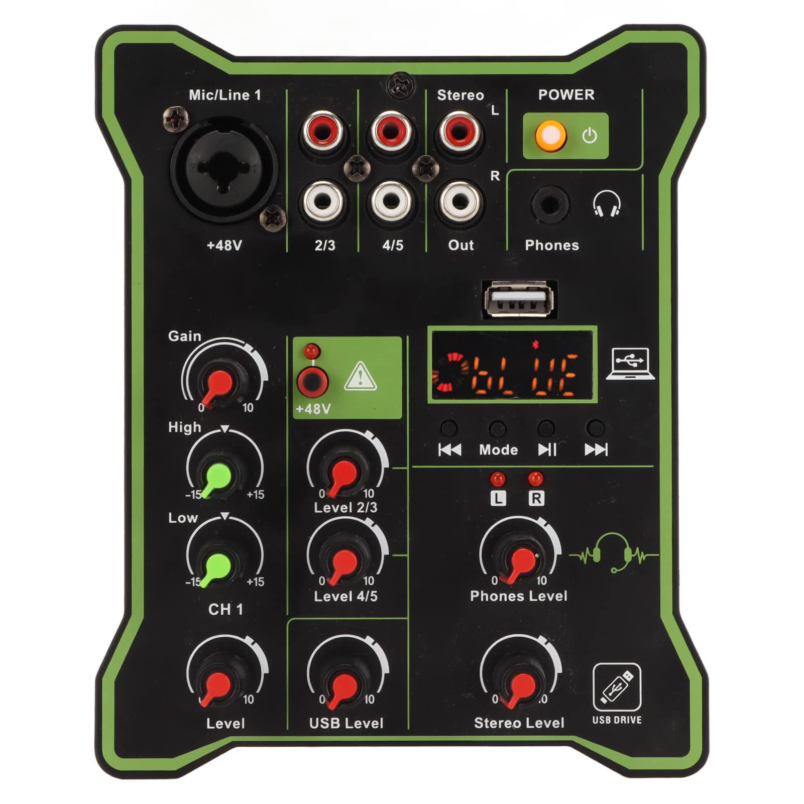 Amazon.com: 5 Channel Audio Mixer, Professional Audio Mixer Sound Board ...