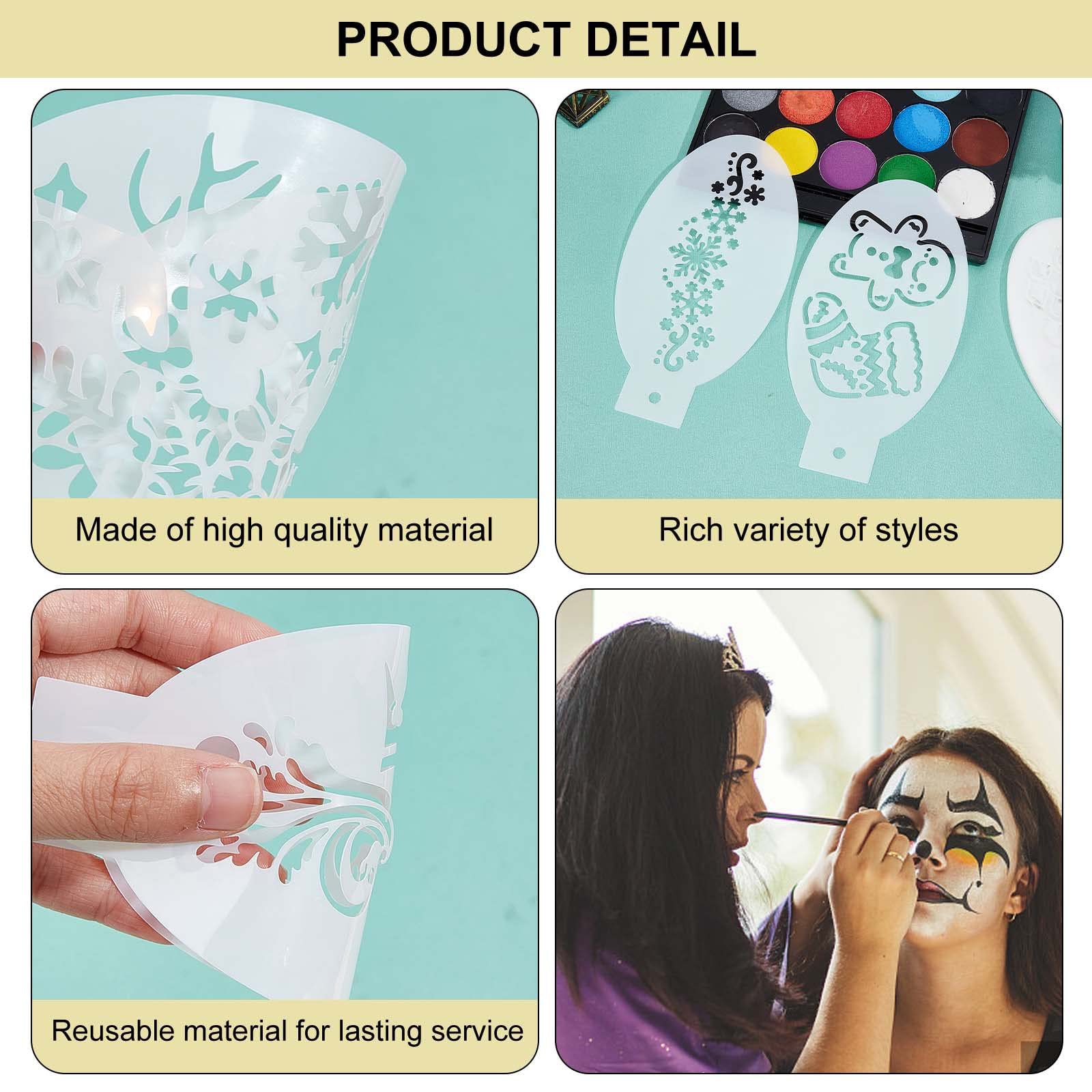 Body Art Stencils For Halloween 30 Pcs Reusable Face Paint Stencils ...