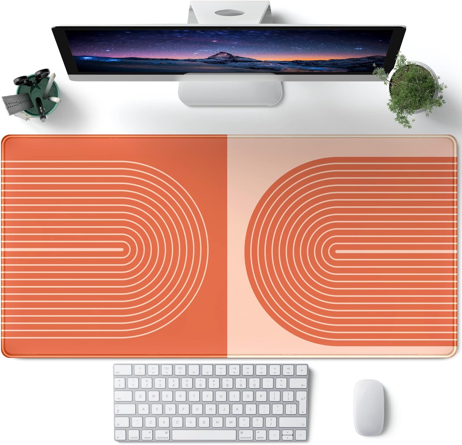 Amazon.com : Two Toned Boho Desk Mat XXL Mouse Pad Large Boho Aesthetic ...