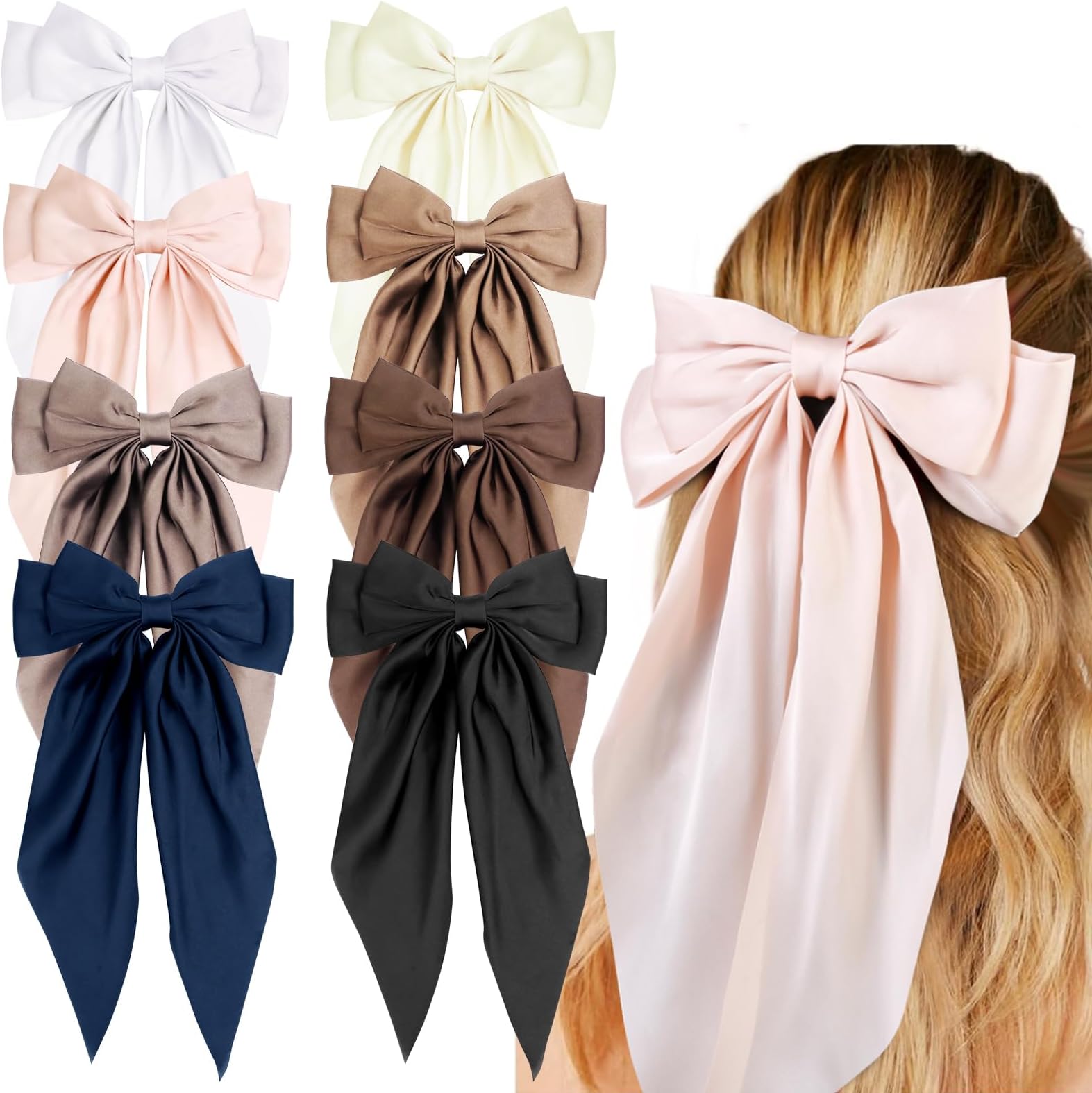 Amazon.com : Hair Ribbon Clips with Long Tails - 8 PCS Cute Vintage ...